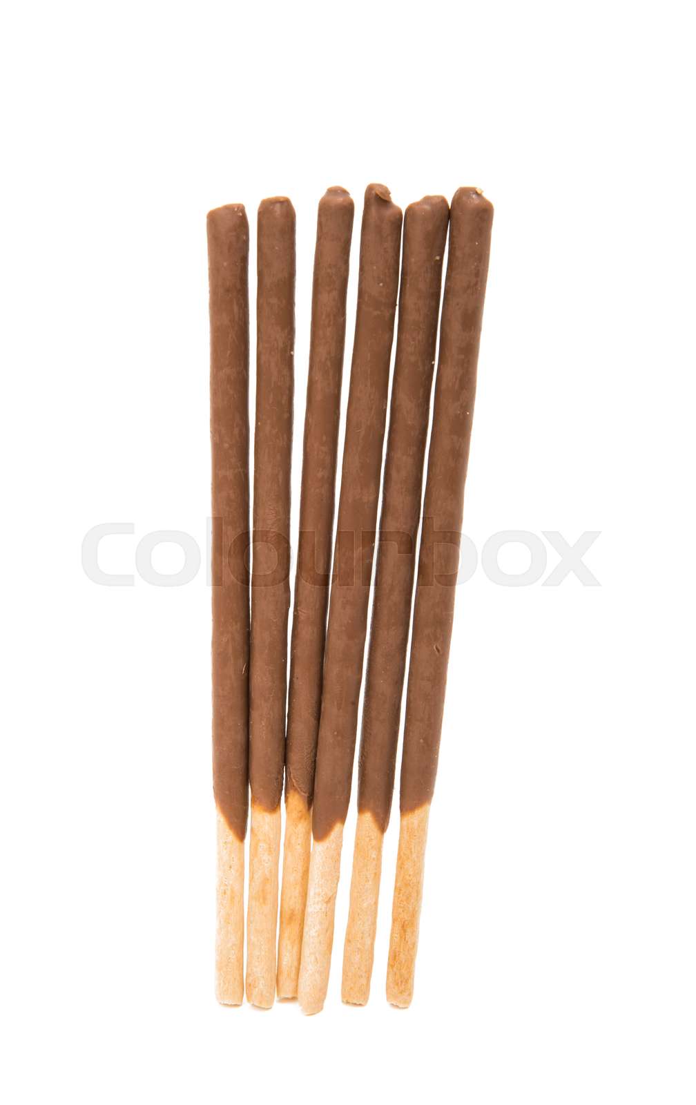 Biscuit sticks in chocolate isolated | Stock image | Colourbox