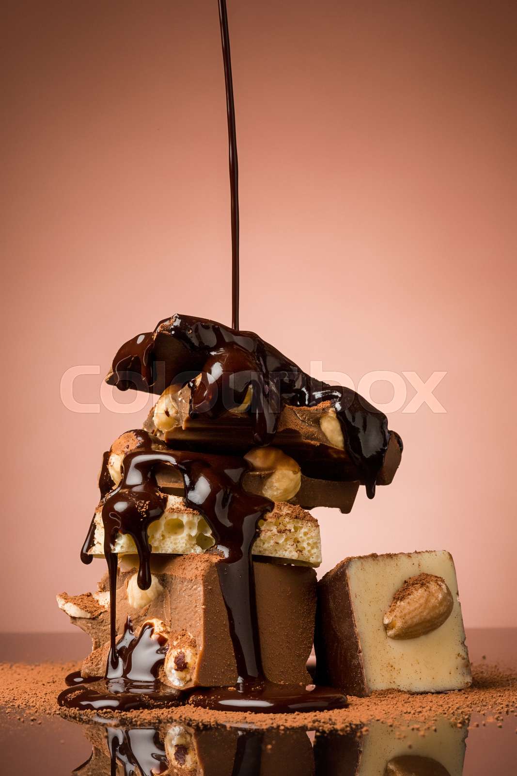 Pile of broken chocolate | Stock image | Colourbox
