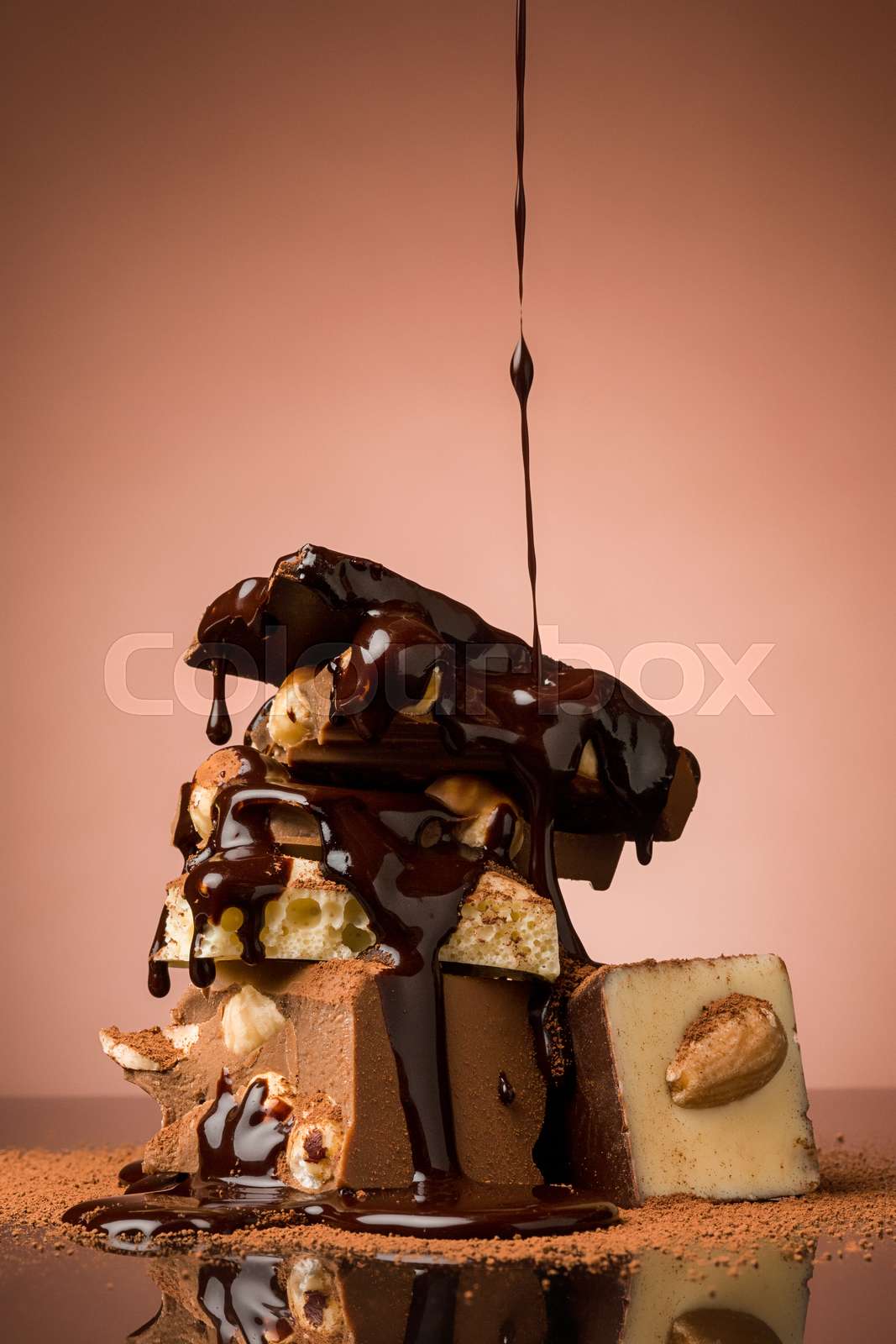 Pile of broken chocolate | Stock image | Colourbox