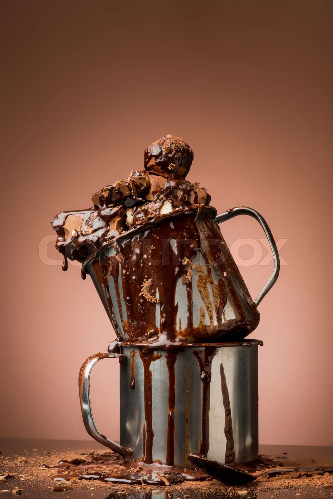 Pile of broken chocolate | Stock image | Colourbox