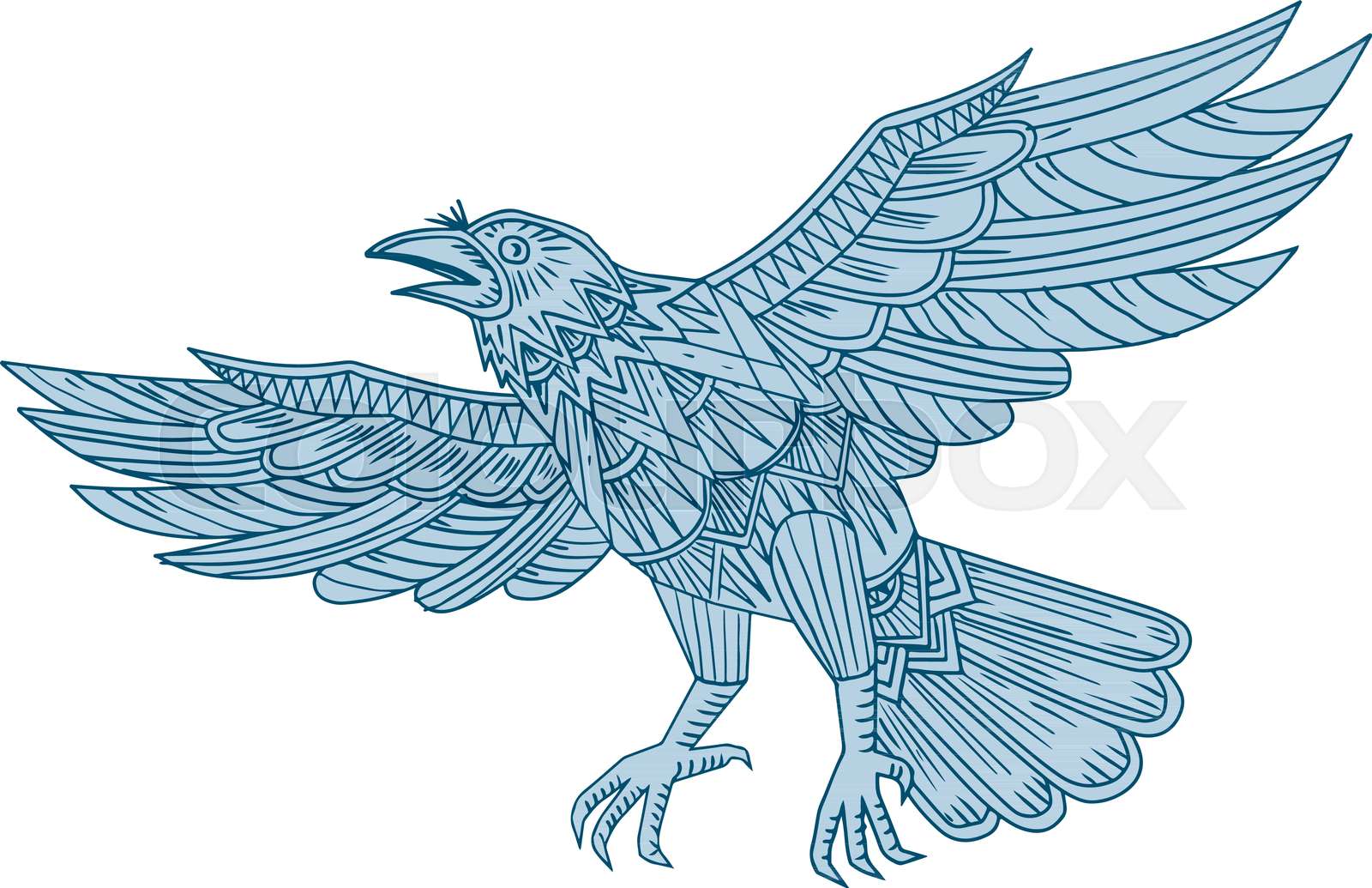 Crow Flying Mandala | Stock vector | Colourbox