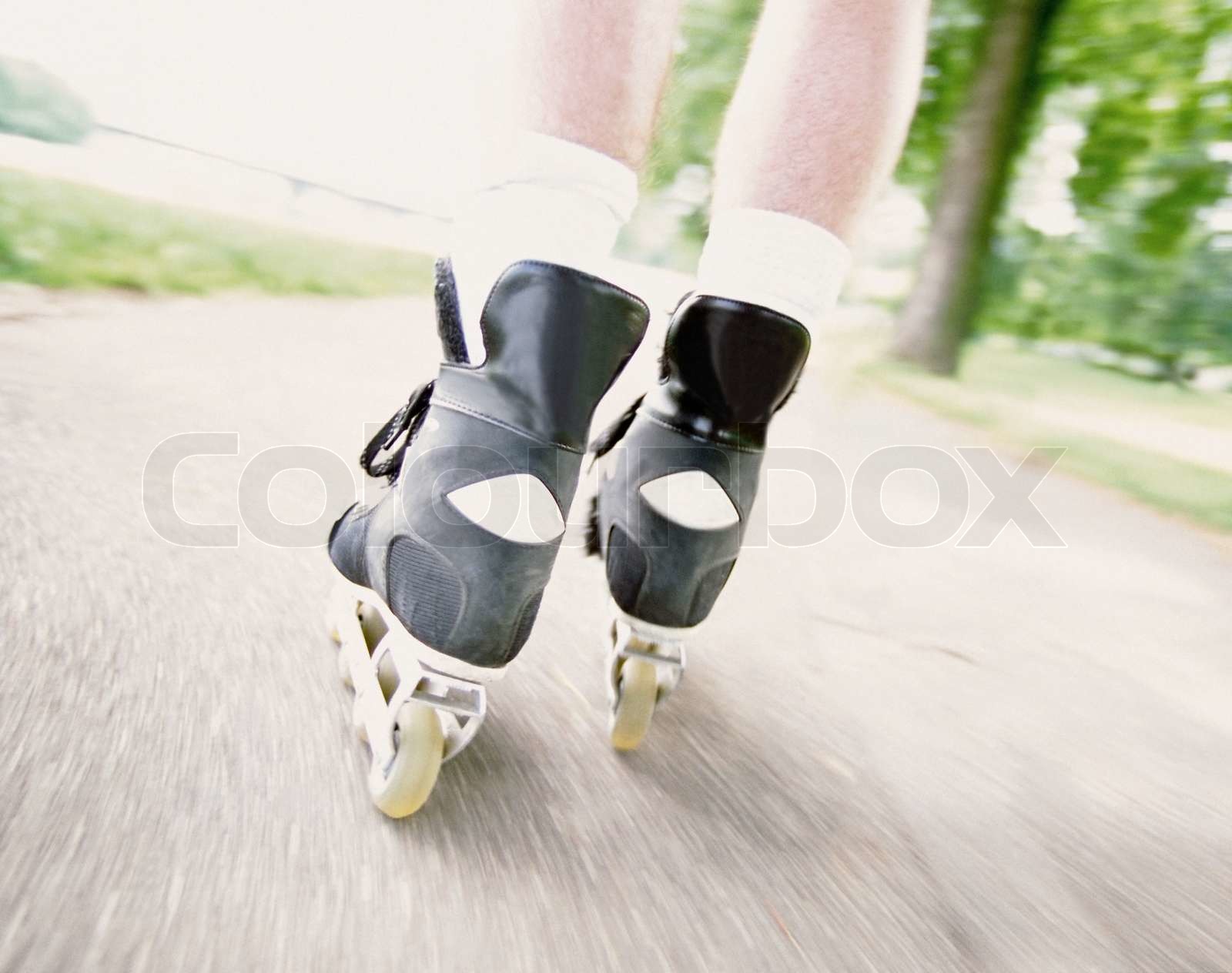 Roller blading at the wall close up | Stock image | Colourbox