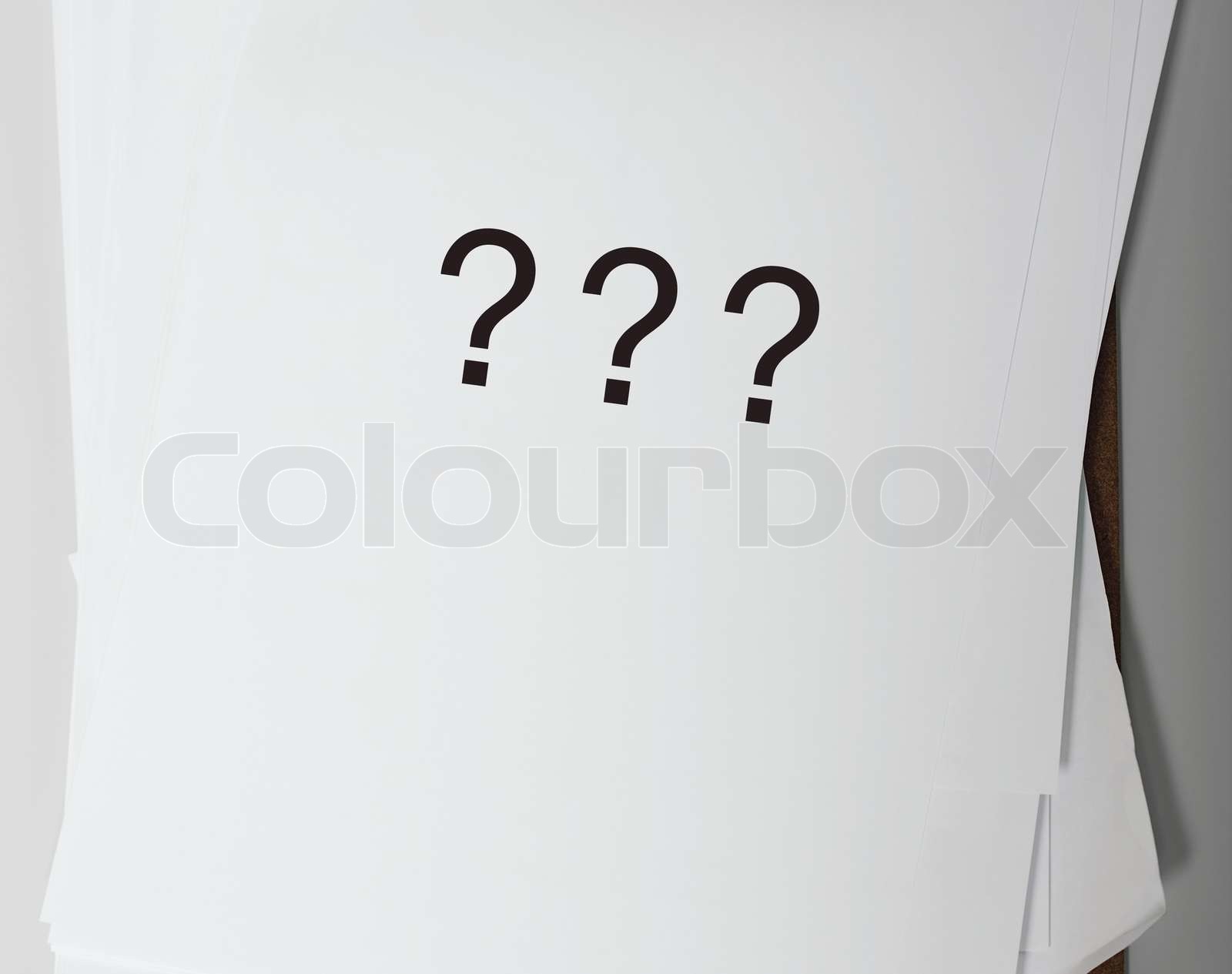 paper with question mark | Stock image | Colourbox