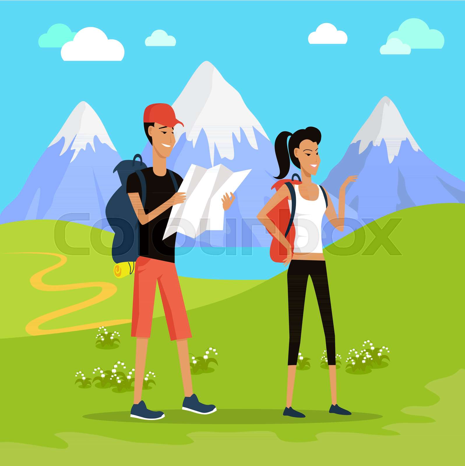 Outdoor Recreation Vector Concept in Flat Design | Stock vector | Colourbox