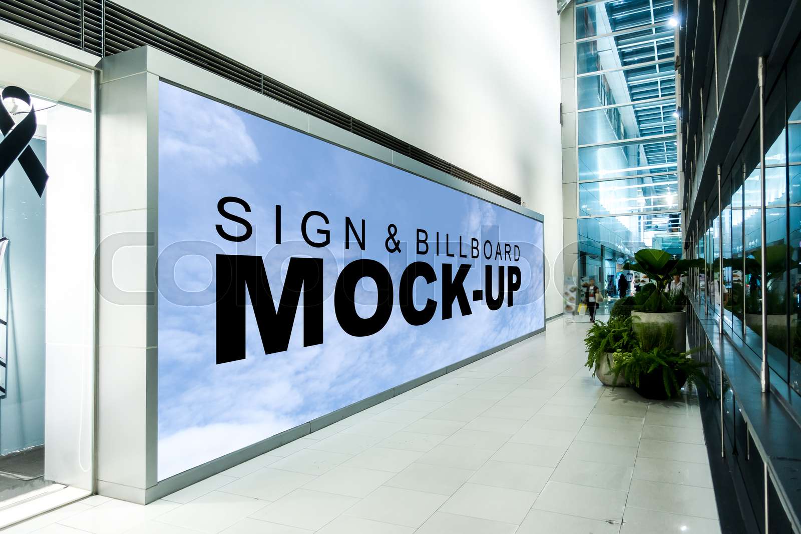 Big billboard in modern building | Stock image | Colourbox