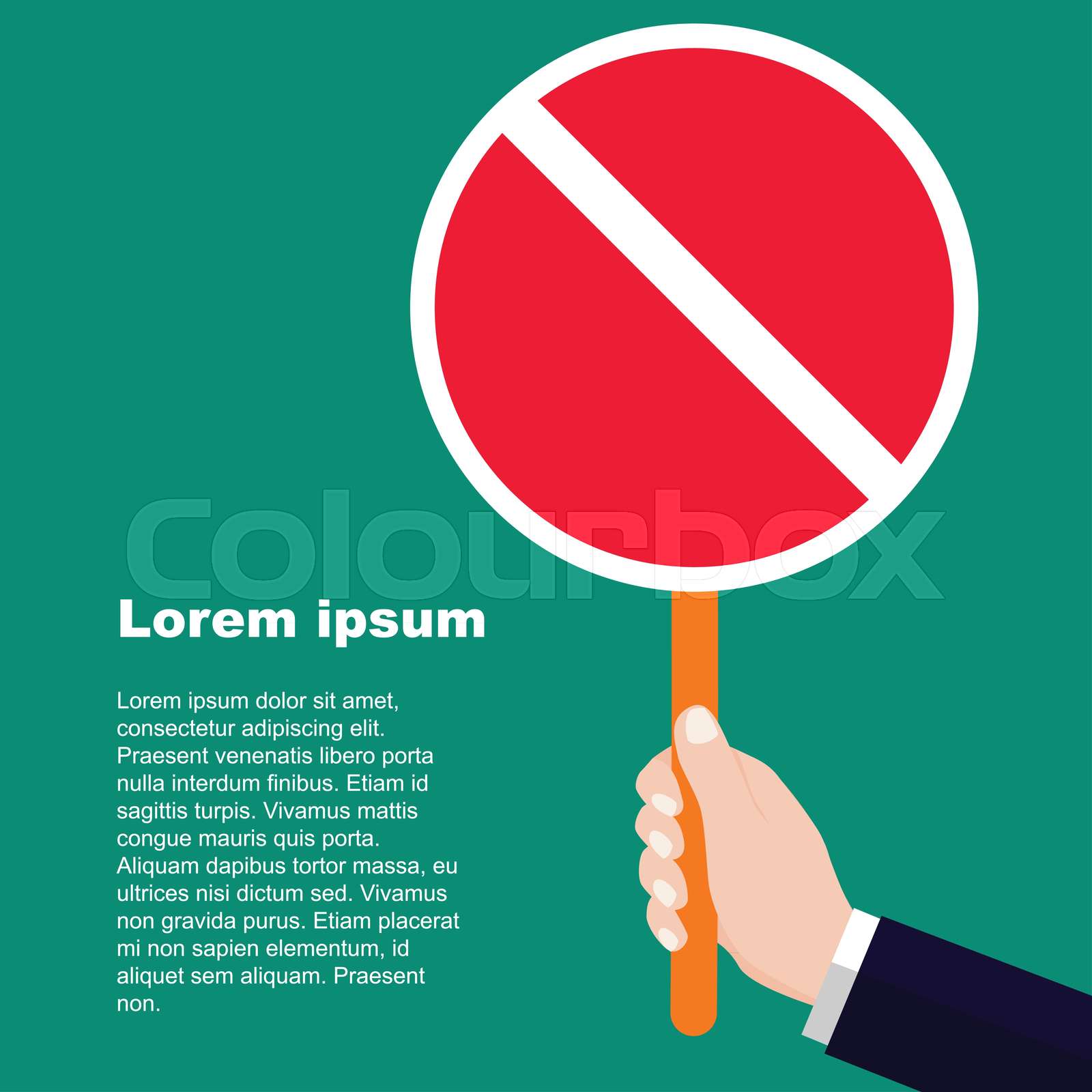 Businessmen holding warning sign-Vector flat design | Stock vector ...