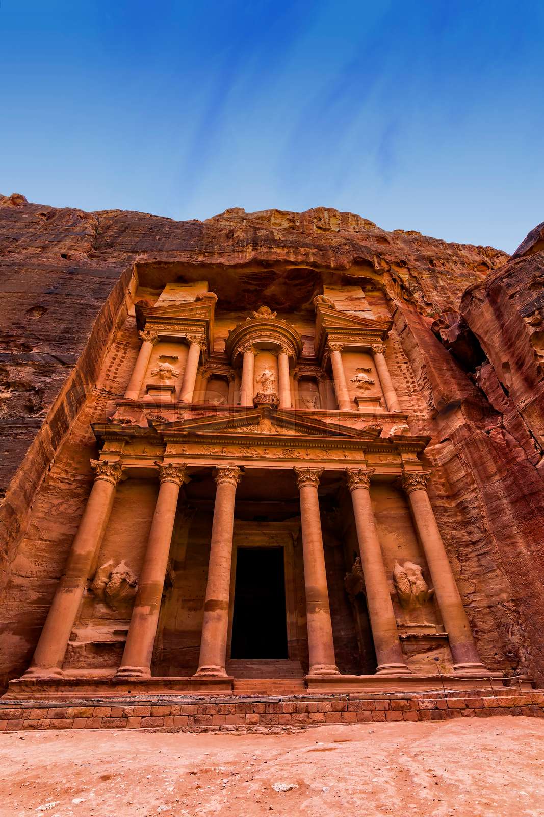Ancient abandoned rock city of Petra in Jordan tourist attraction ...