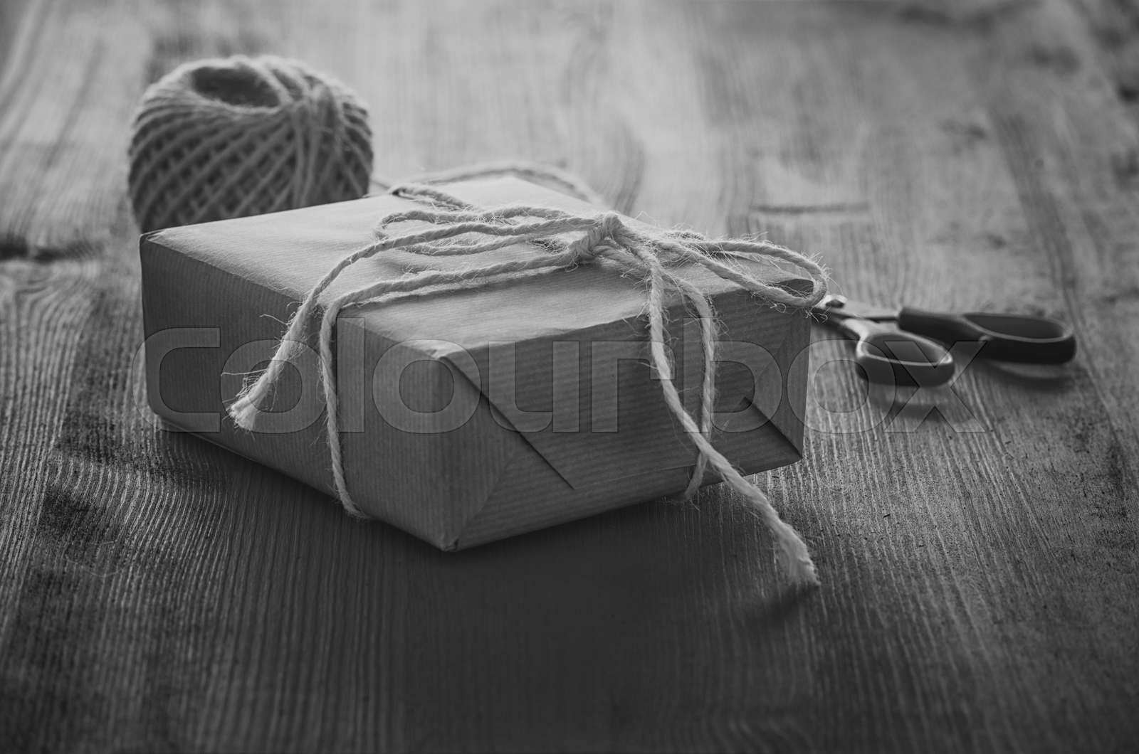 Black and white gift box | Stock image | Colourbox