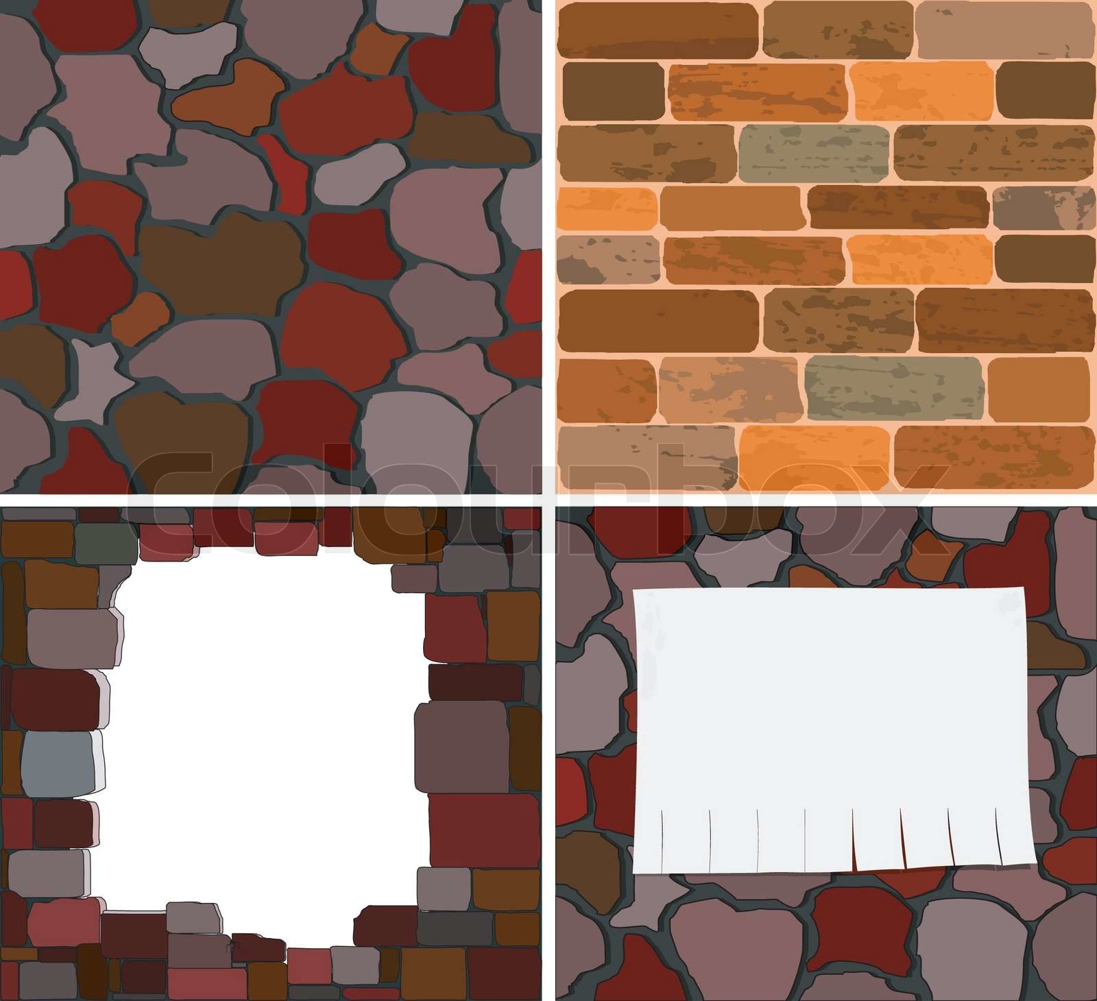 Sammlung der Vektor-Bilder von einer Mauer | Stock-Vektor | Colourbox