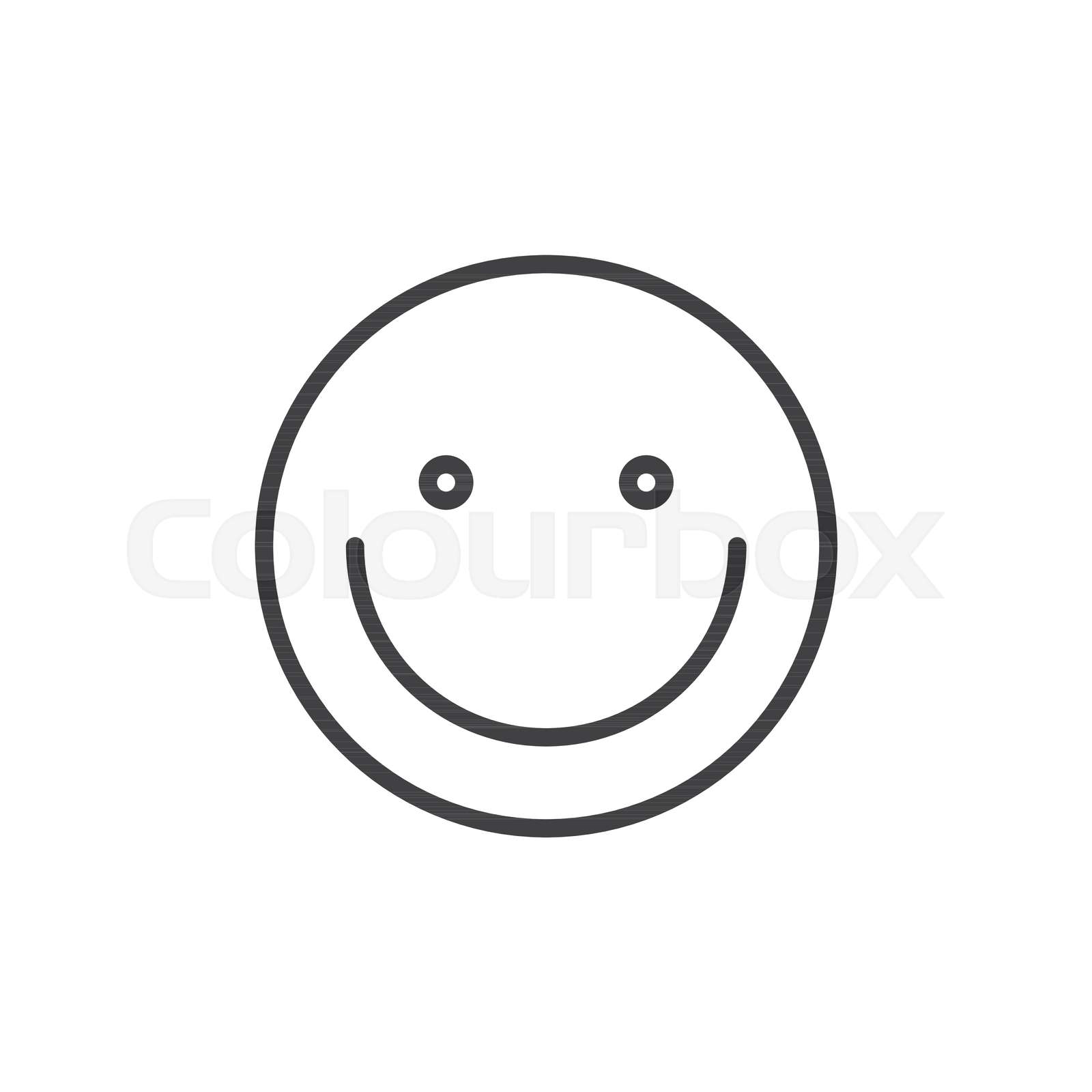 Smiling face emoticon line icon | Stock vector | Colourbox