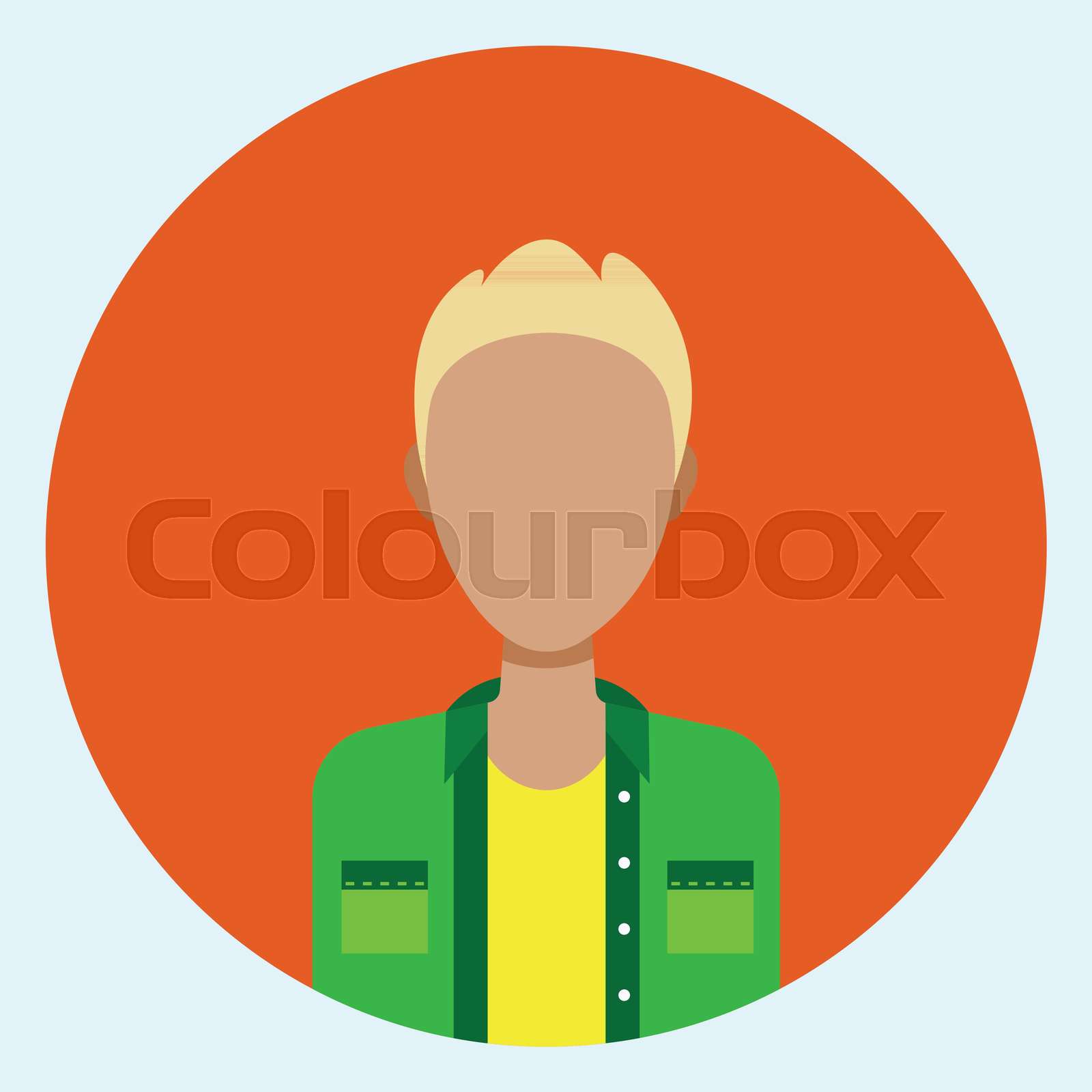 Male Avatar Profile Icon Round Man Face | Stock vector | Colourbox