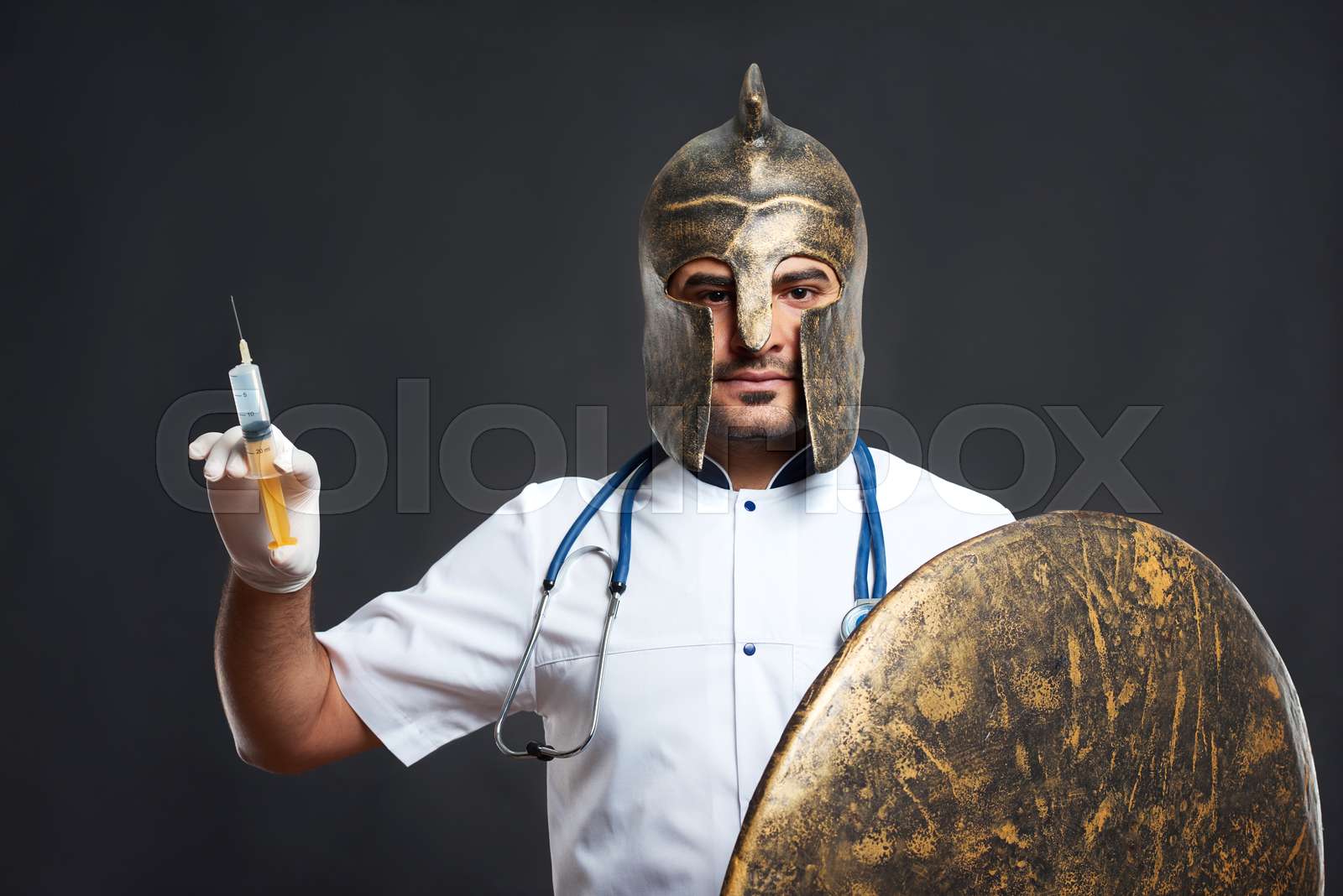 Male doctor wearing medieval armor | Stock image | Colourbox