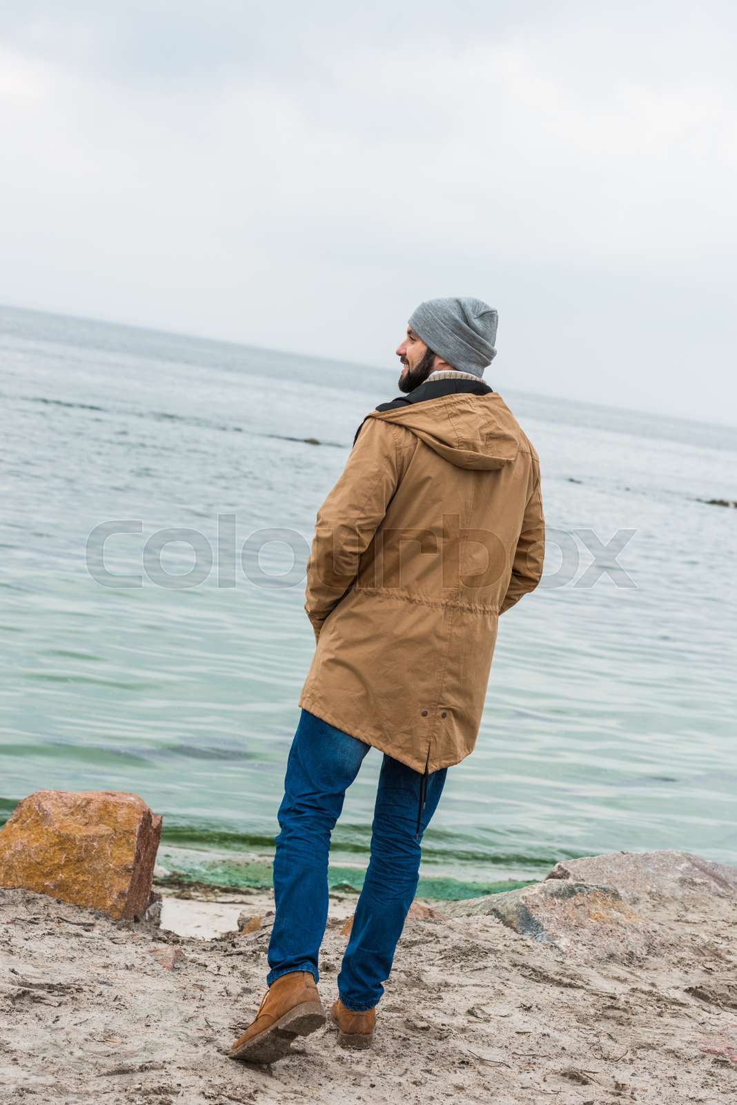 lonely man looking at sea | Stock image | Colourbox