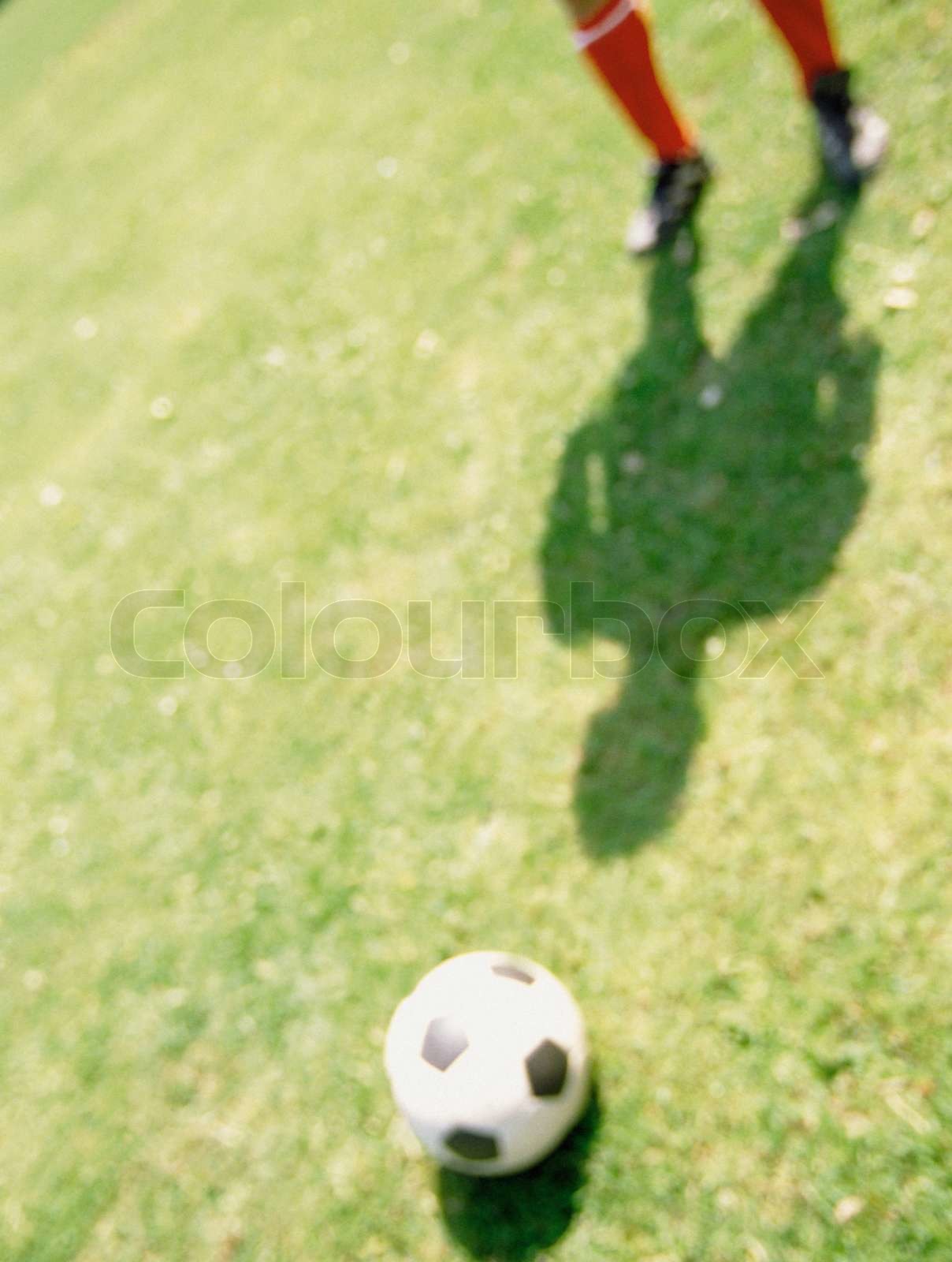 Football or soccer ball at the kickoff of a game - outdoors | Stock ...