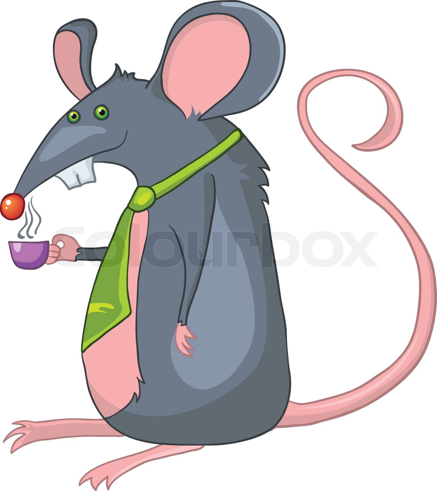 Cartoon Character Rat Isolated on White Background | Stock vector ...