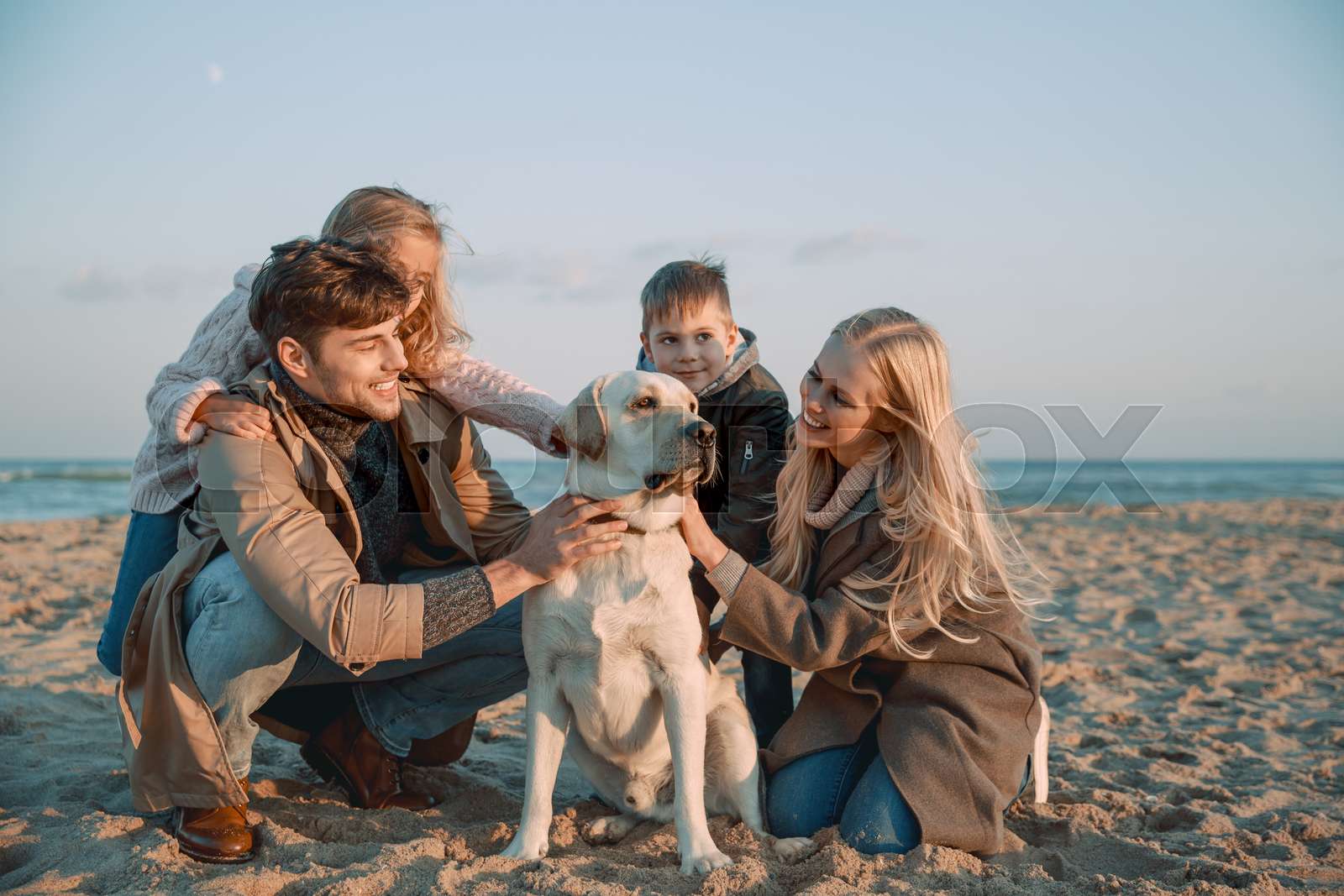 happy family with dog | Stock image | Colourbox