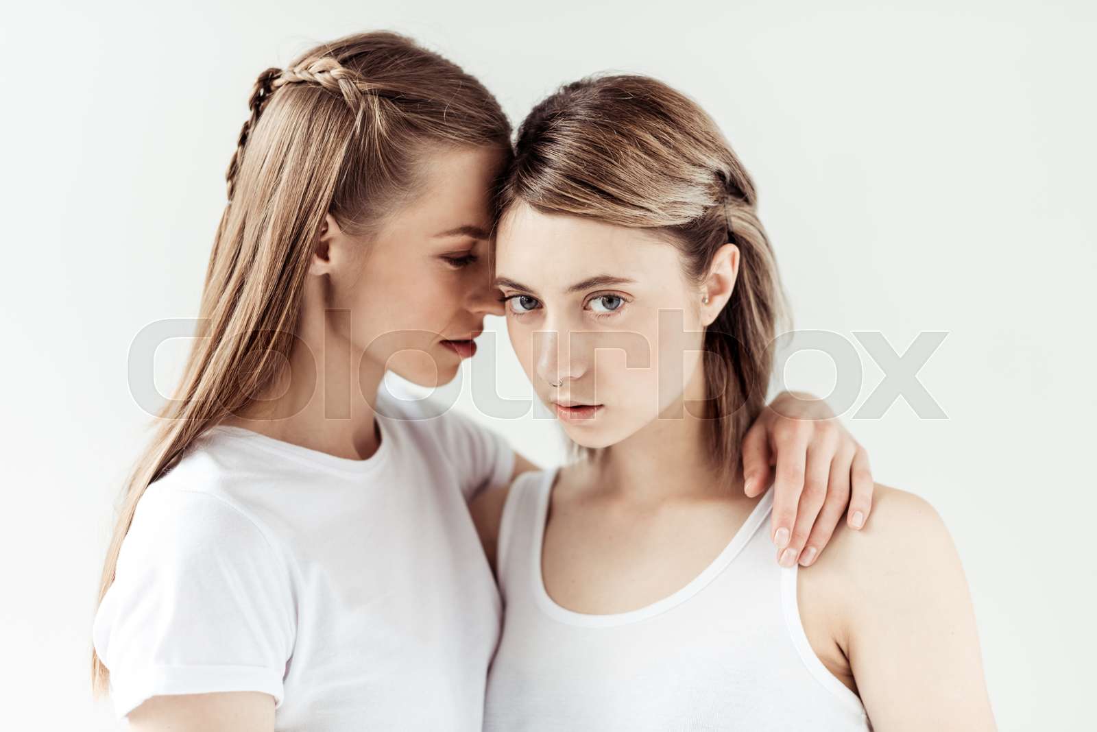woman hugging girlfriend | Stock image | Colourbox