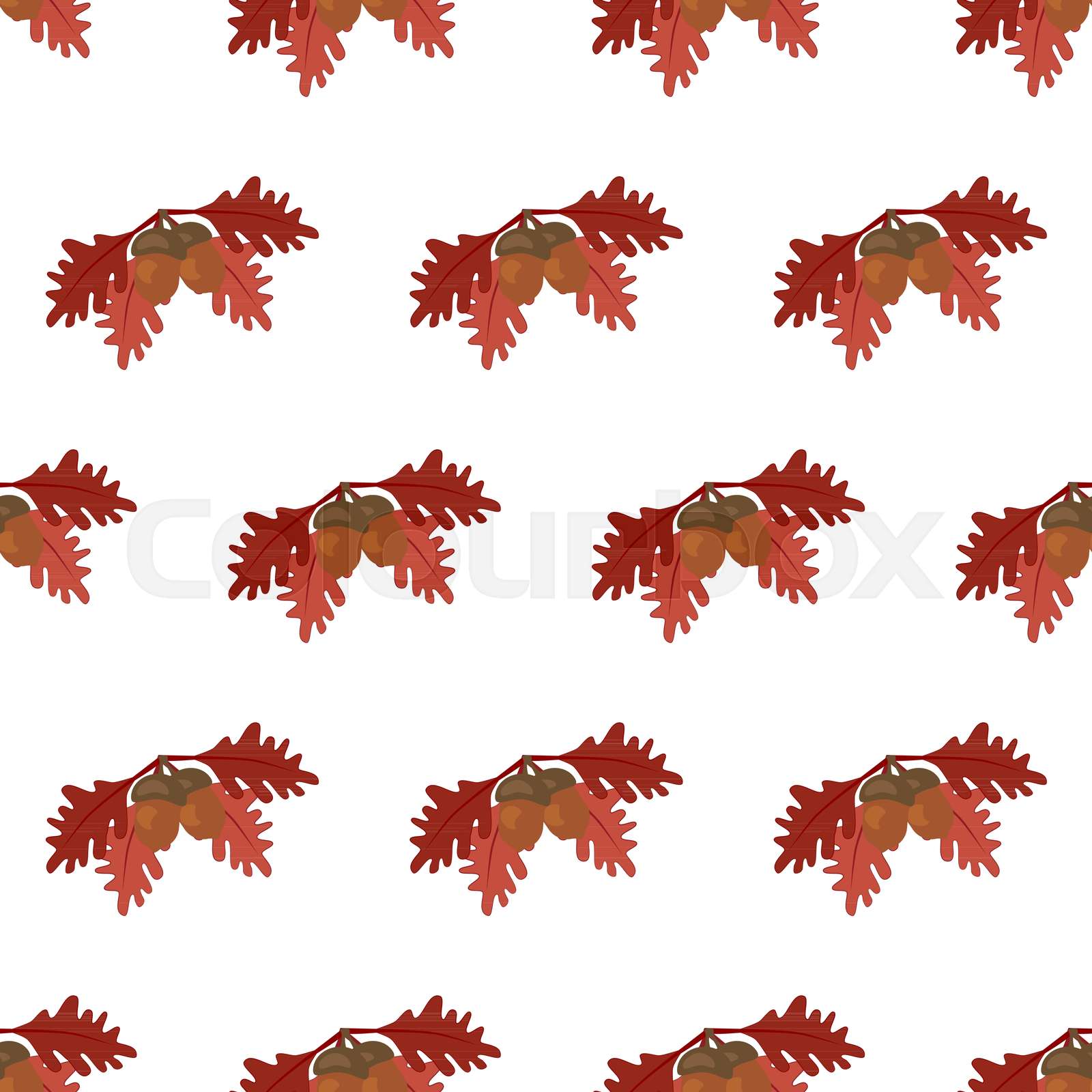 Oak leaf and acorn pattern | Stock vector | Colourbox