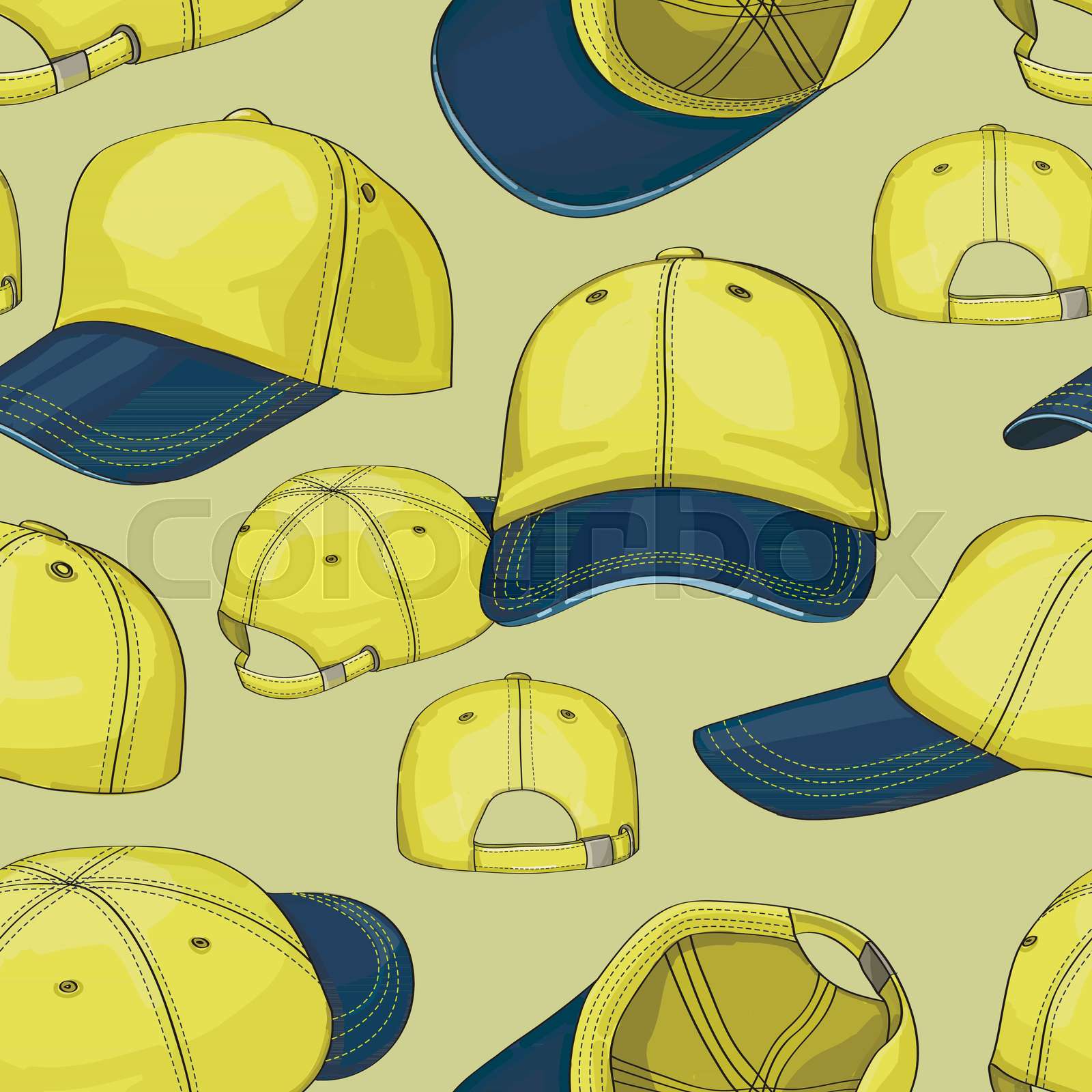 Baseball cap set pattern | Stock vector | Colourbox