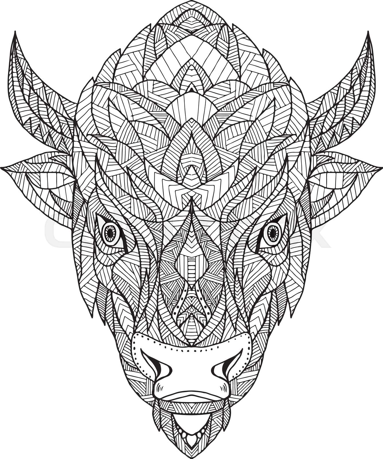 American Bison Zentagle | Stock vector | Colourbox