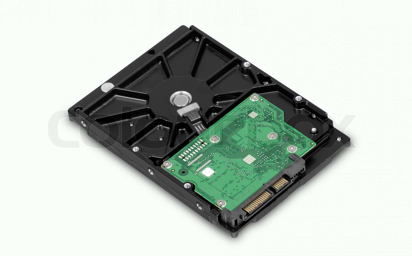 open hard drive unit from above | Stock image | Colourbox