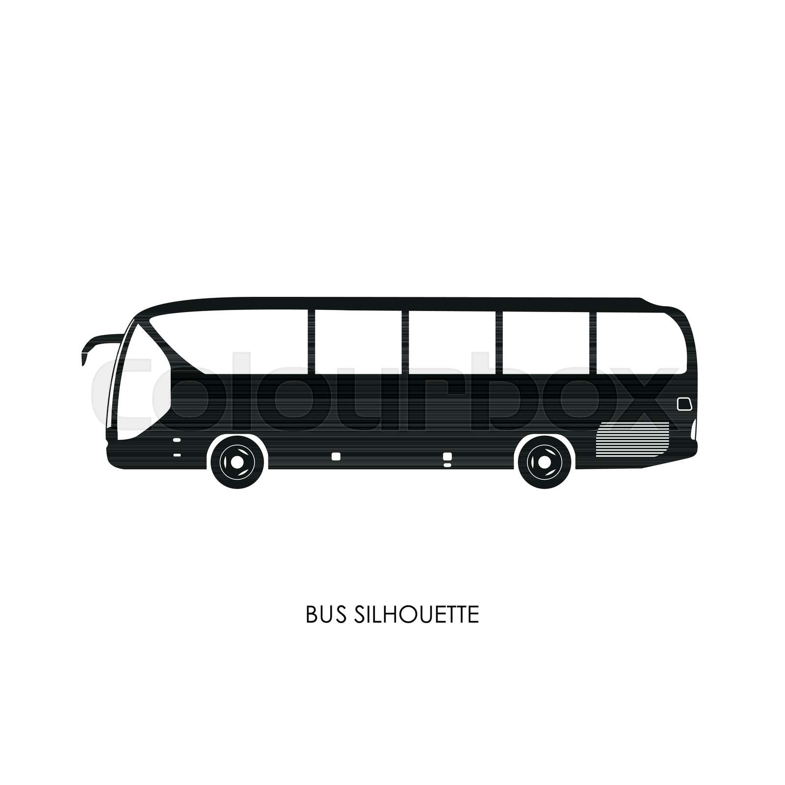 White Bus Side View