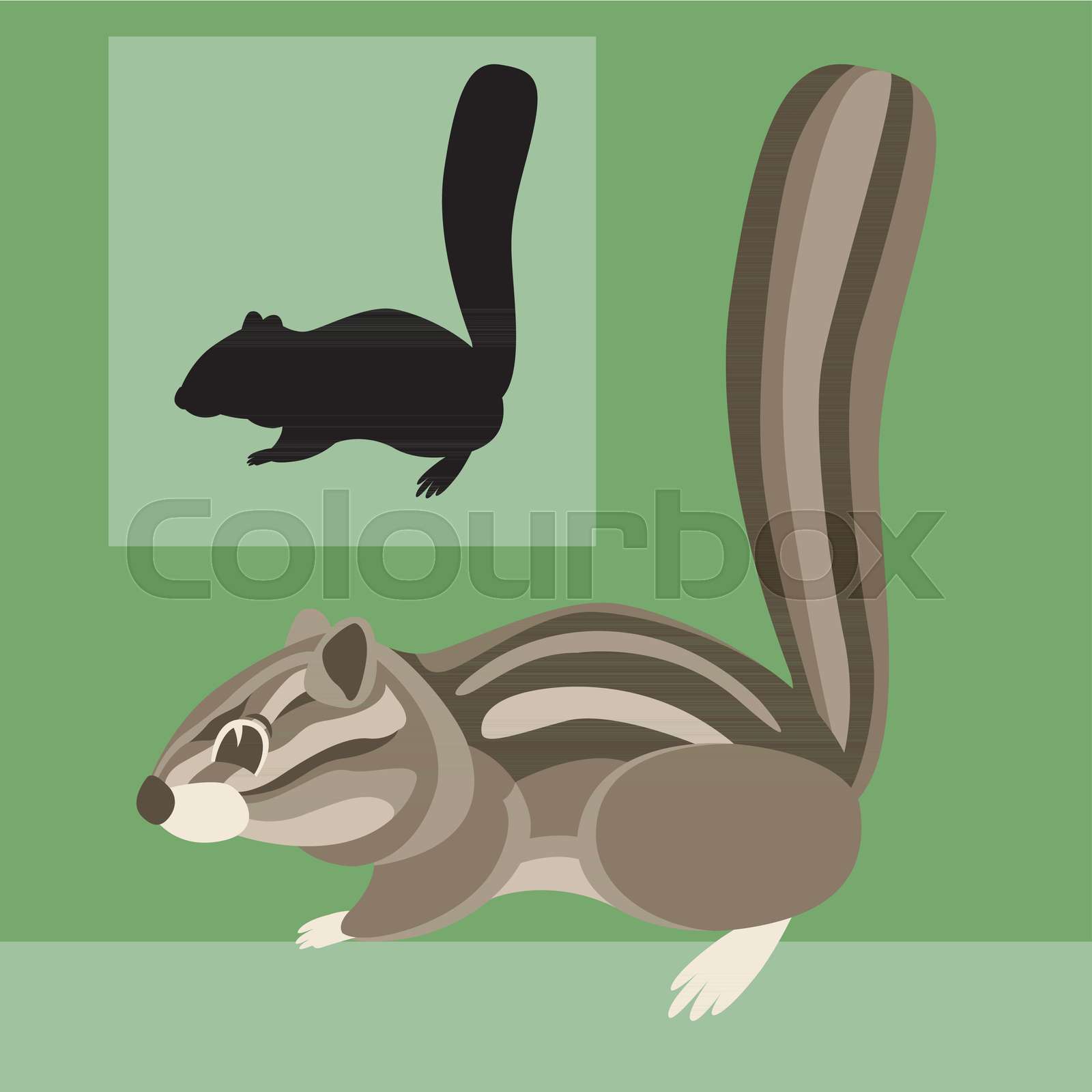 chipmunk vector illustration flat style black silhouette set | Stock ...