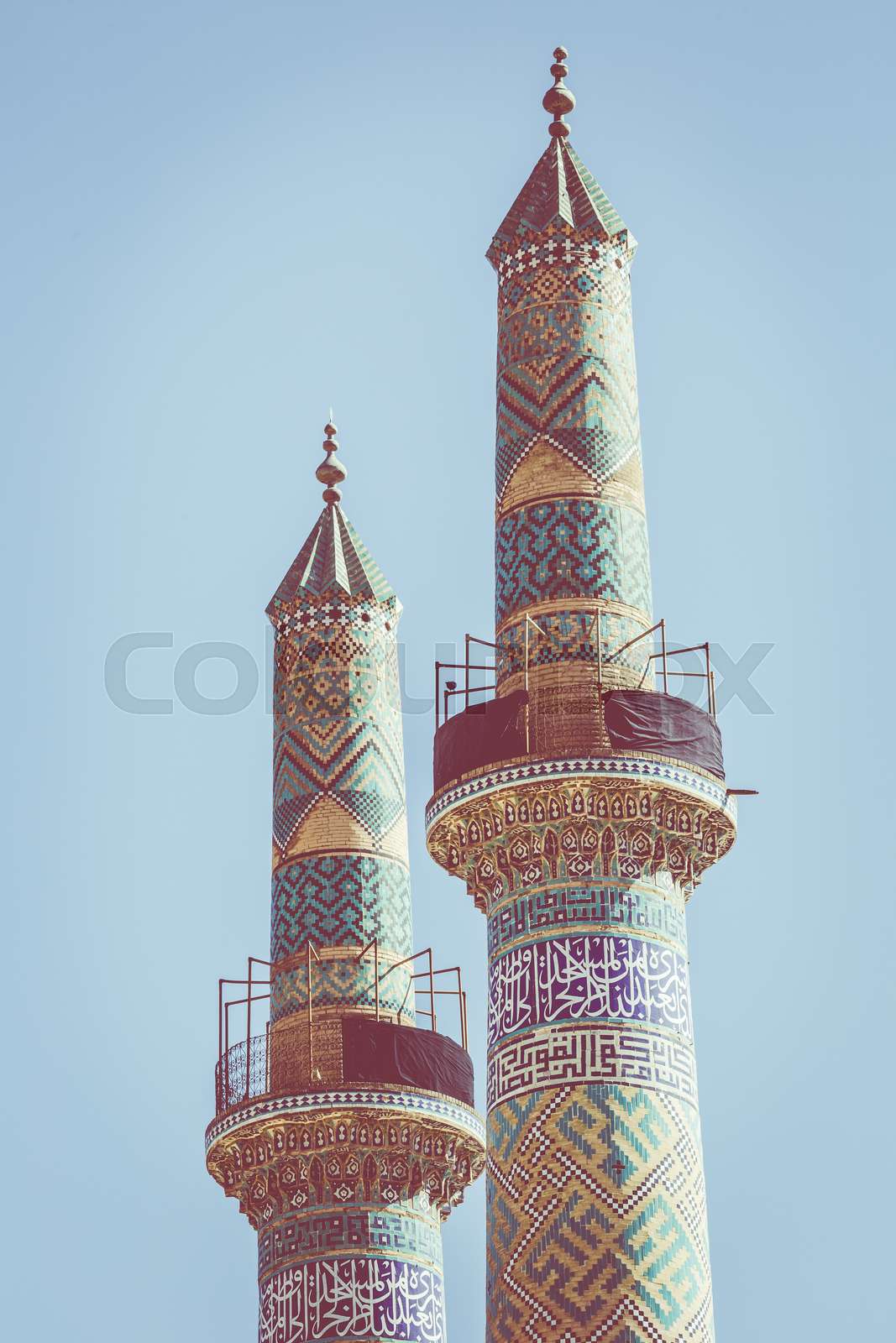 Islamic mausoleum old architecture mosque minaret iran. | Stock image ...