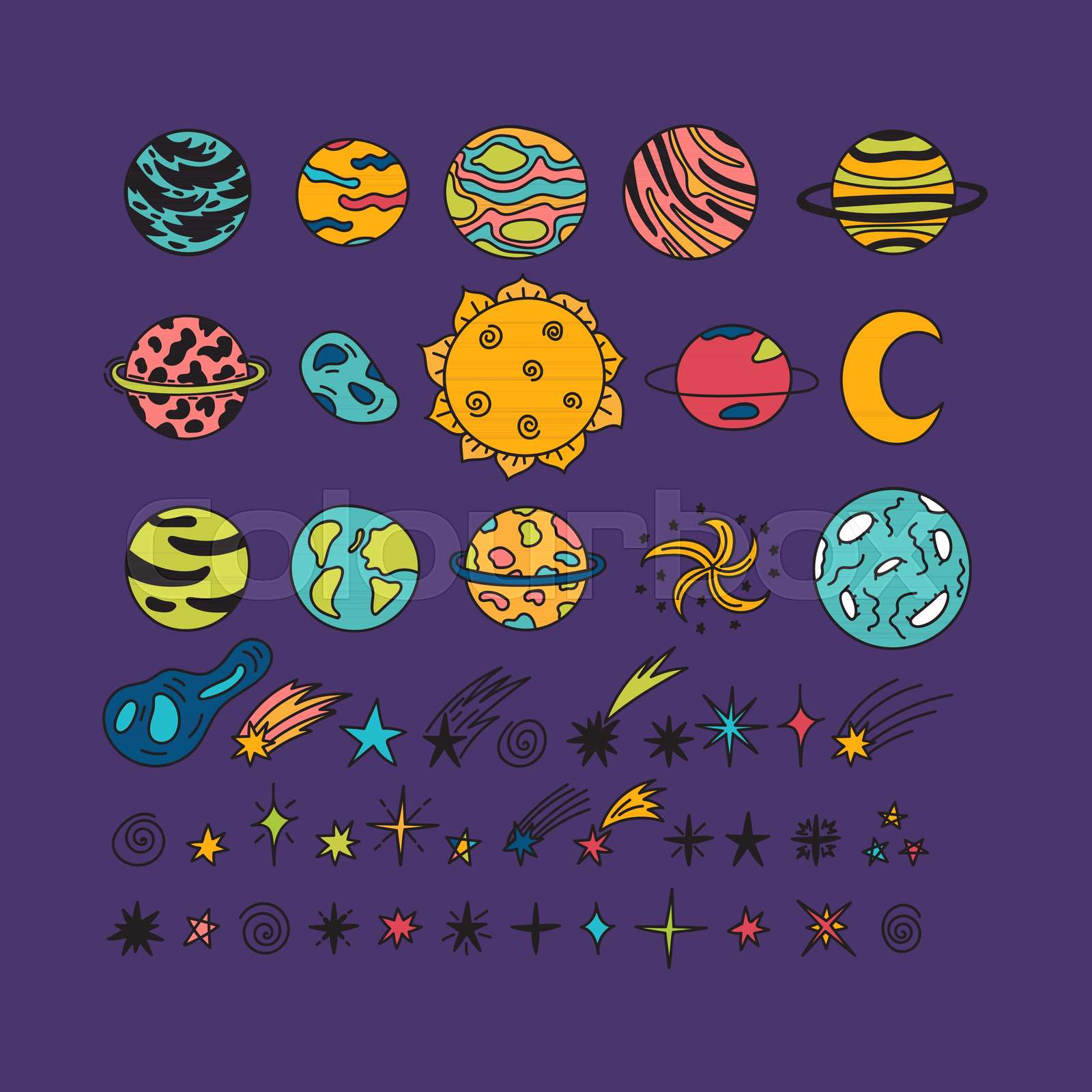 Stars And Planets Drawing