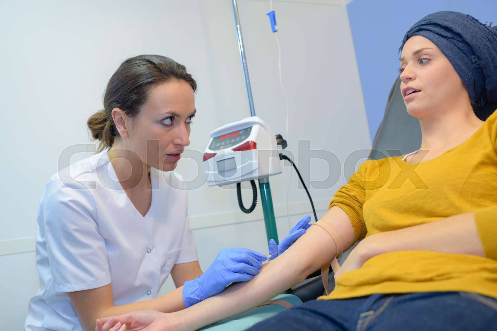 cancer patient being injected | Stock image | Colourbox