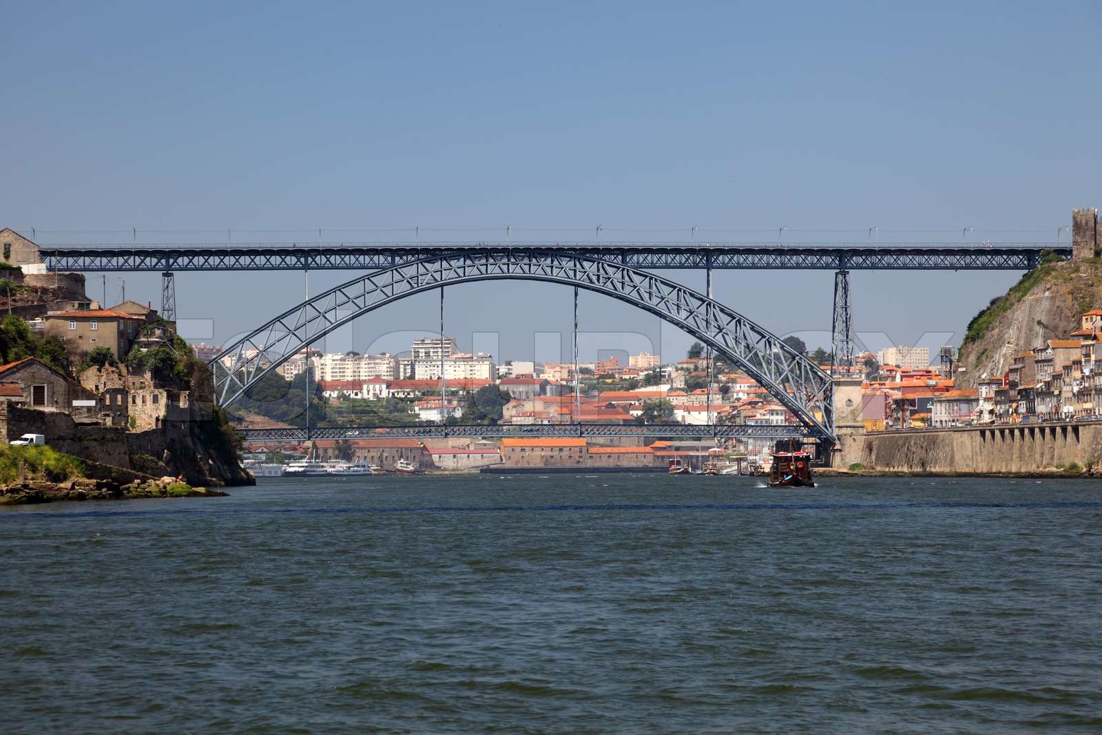 Douro river and the Dom Luis Bridge in Porto, Portugal | Stock image ...