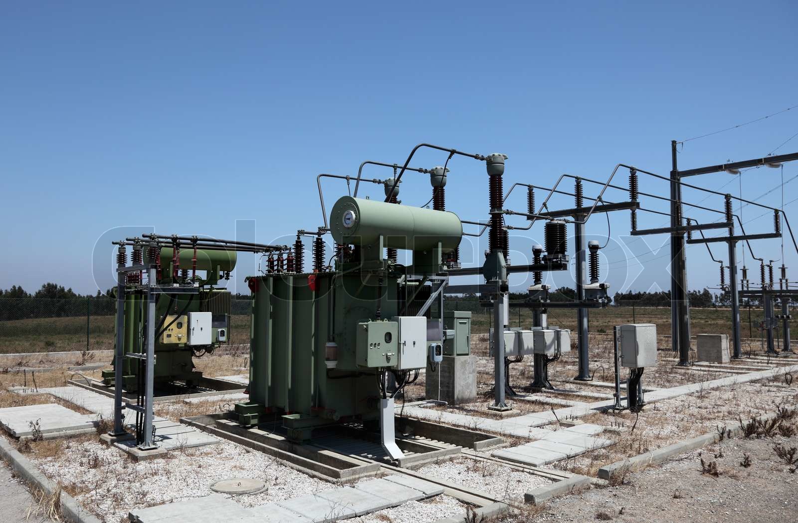 High voltage electric converter station | Stock image | Colourbox