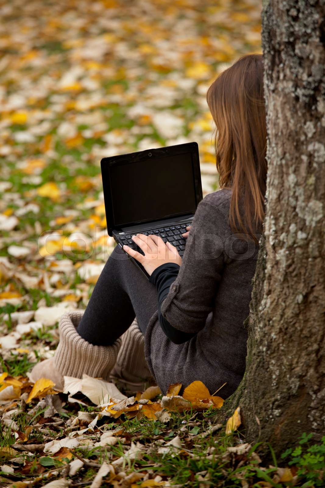 Woman working outdoor | Stock image | Colourbox
