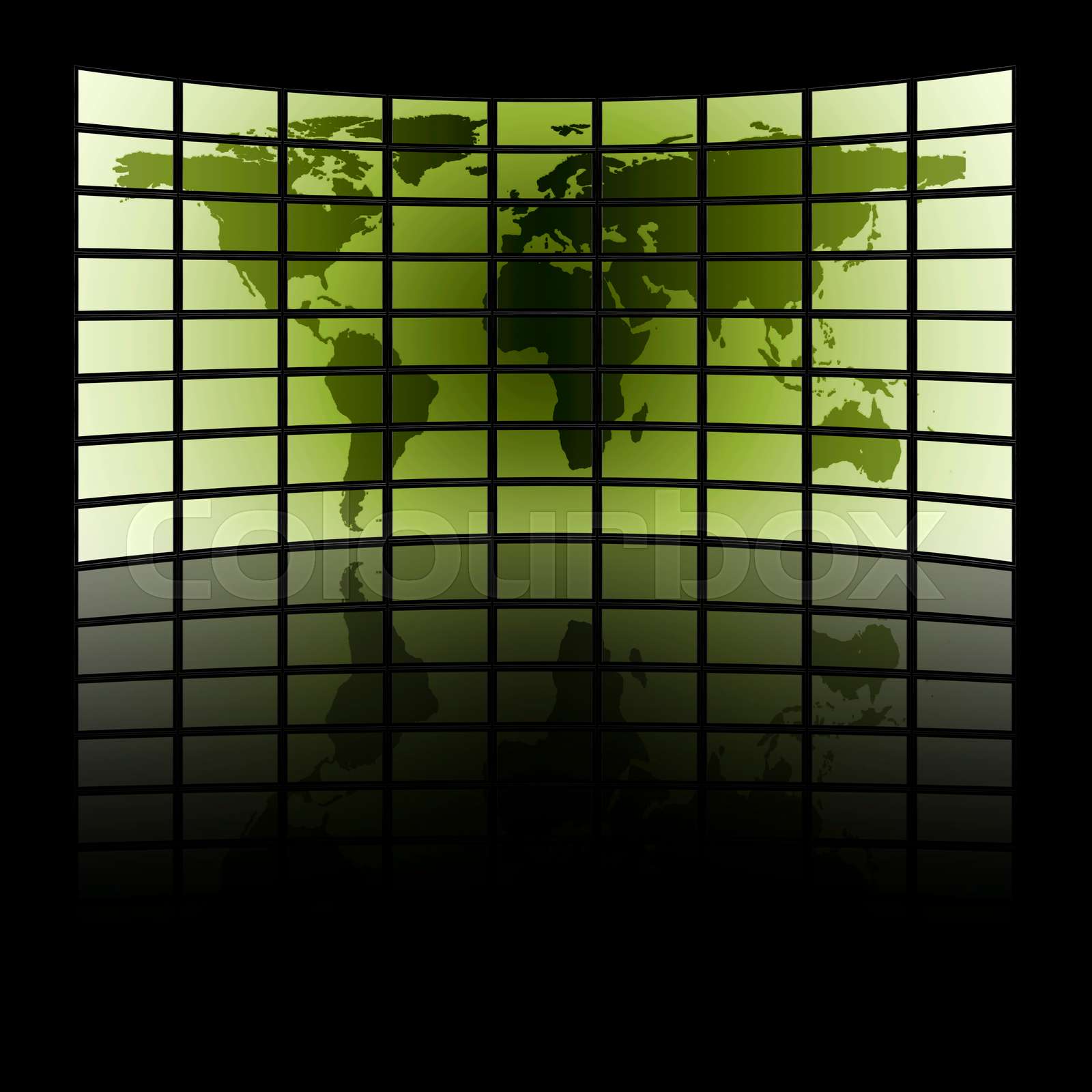World map on a video wall | Stock image | Colourbox