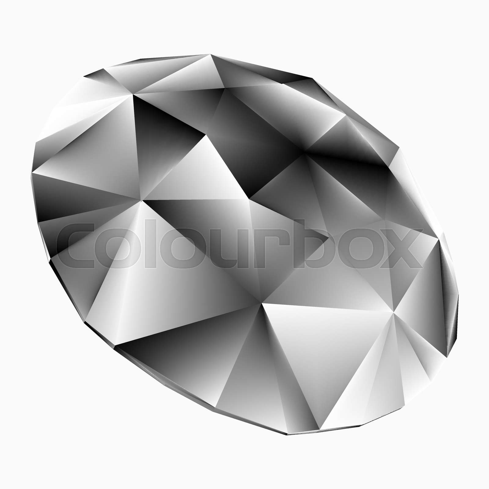 Shiny white diamond illustration Vector | Stock vector | Colourbox