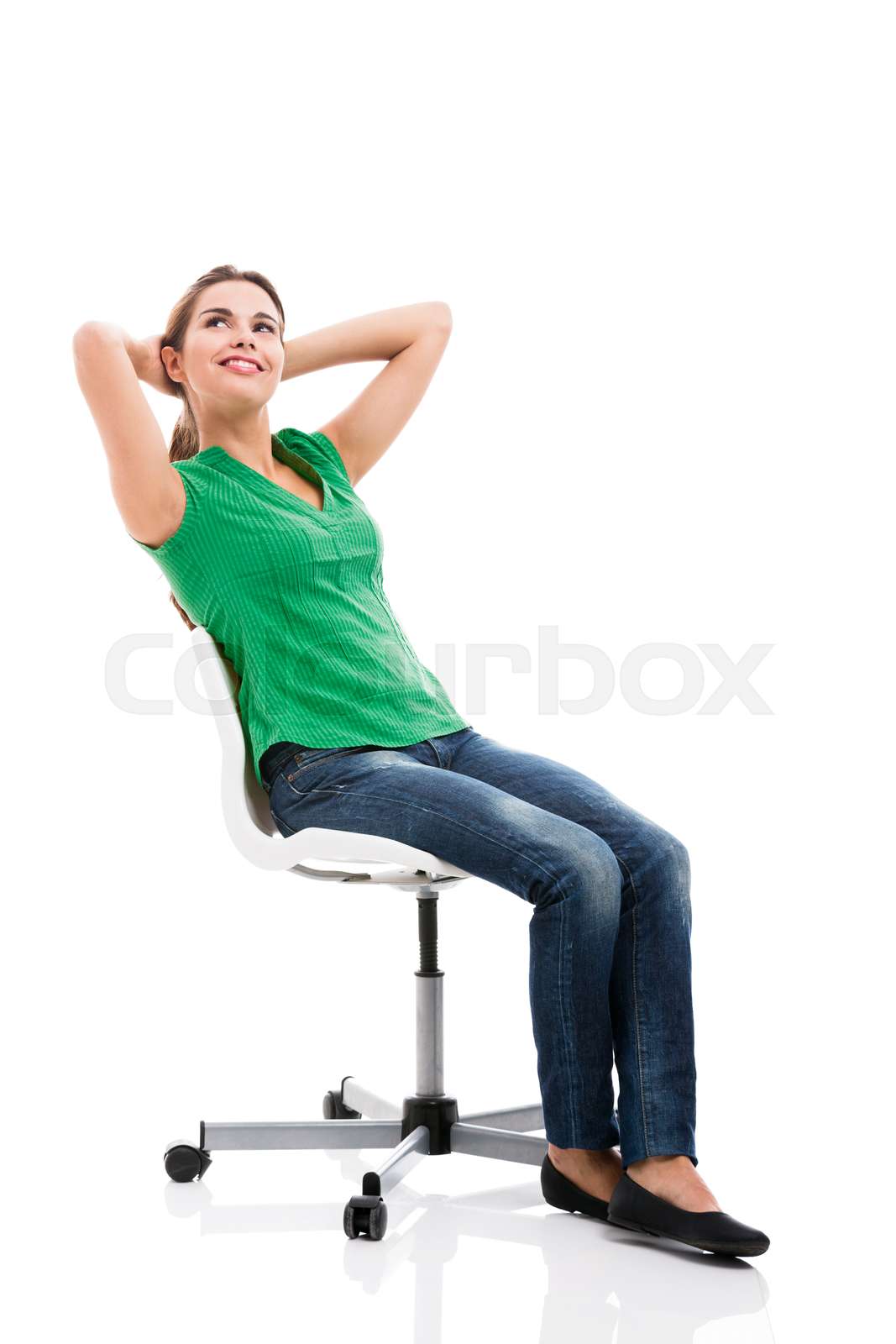 Female sitting | Stock image | Colourbox