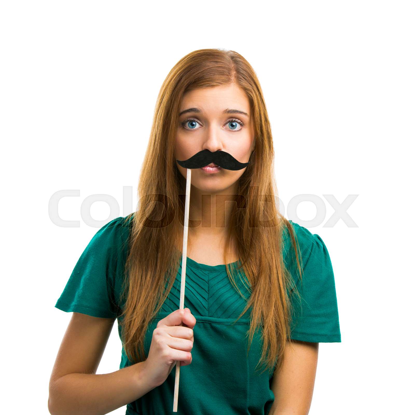 Girl with Mustache | Stock image | Colourbox
