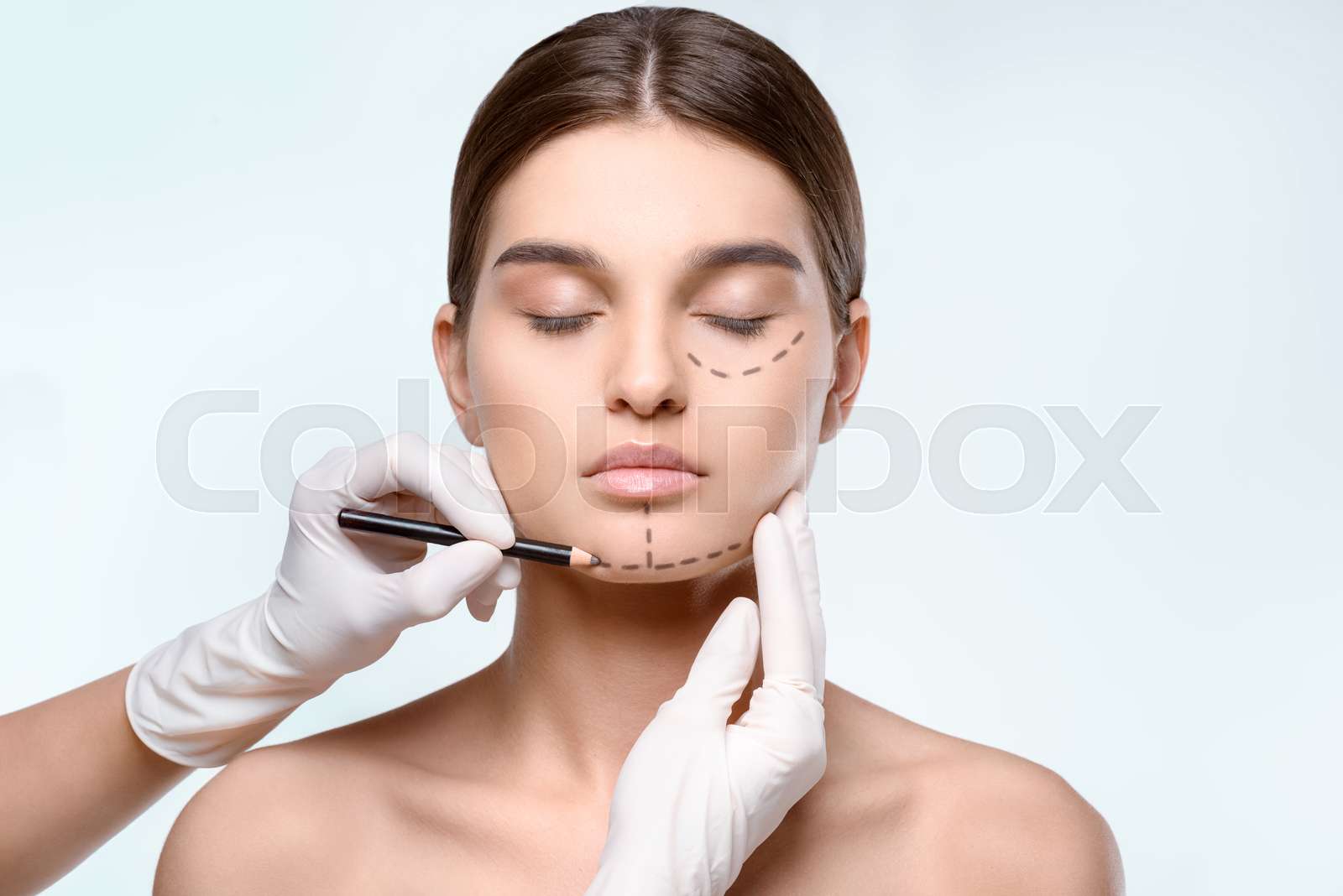 Woman with correction lines | Stock image | Colourbox