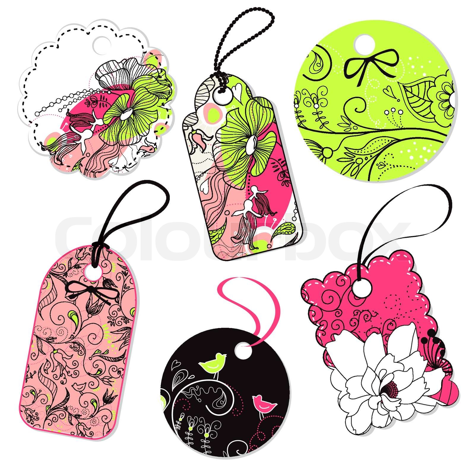 Collection of cute Tags | Stock vector | Colourbox