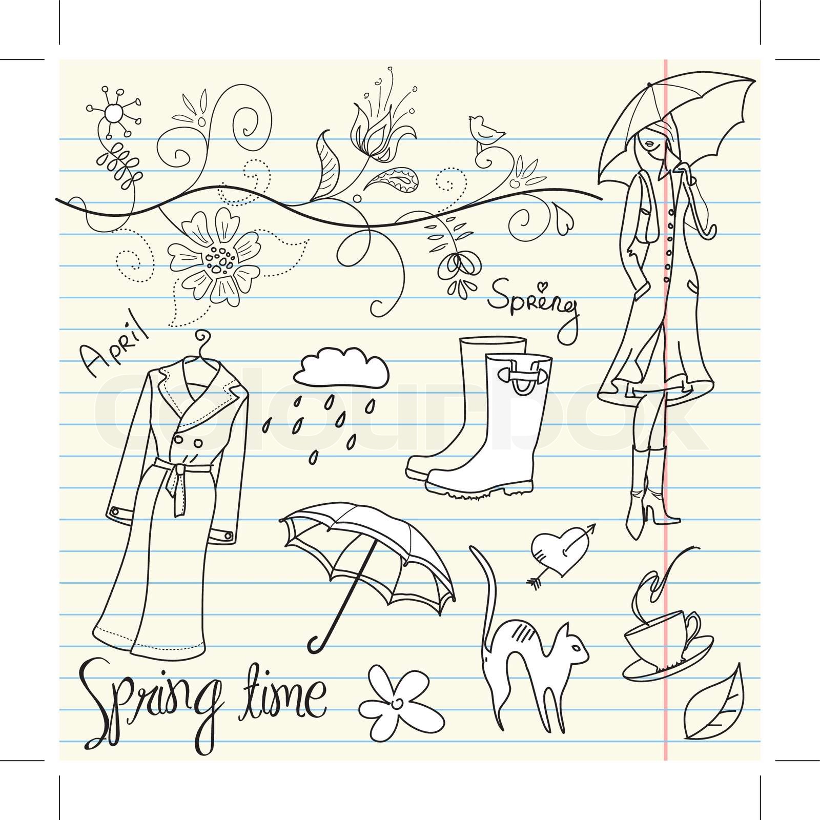 Spring Doodles | Stock vector | Colourbox