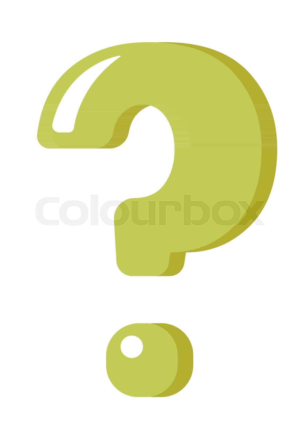 Green question mark vector cartoon illustration. | Stock vector | Colourbox