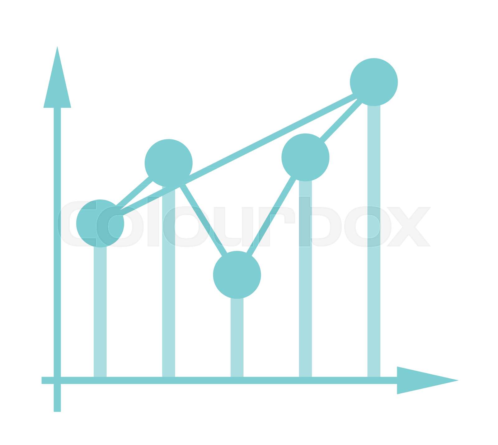 Fluctuating business chart in coordinate system. | Stock vector | Colourbox