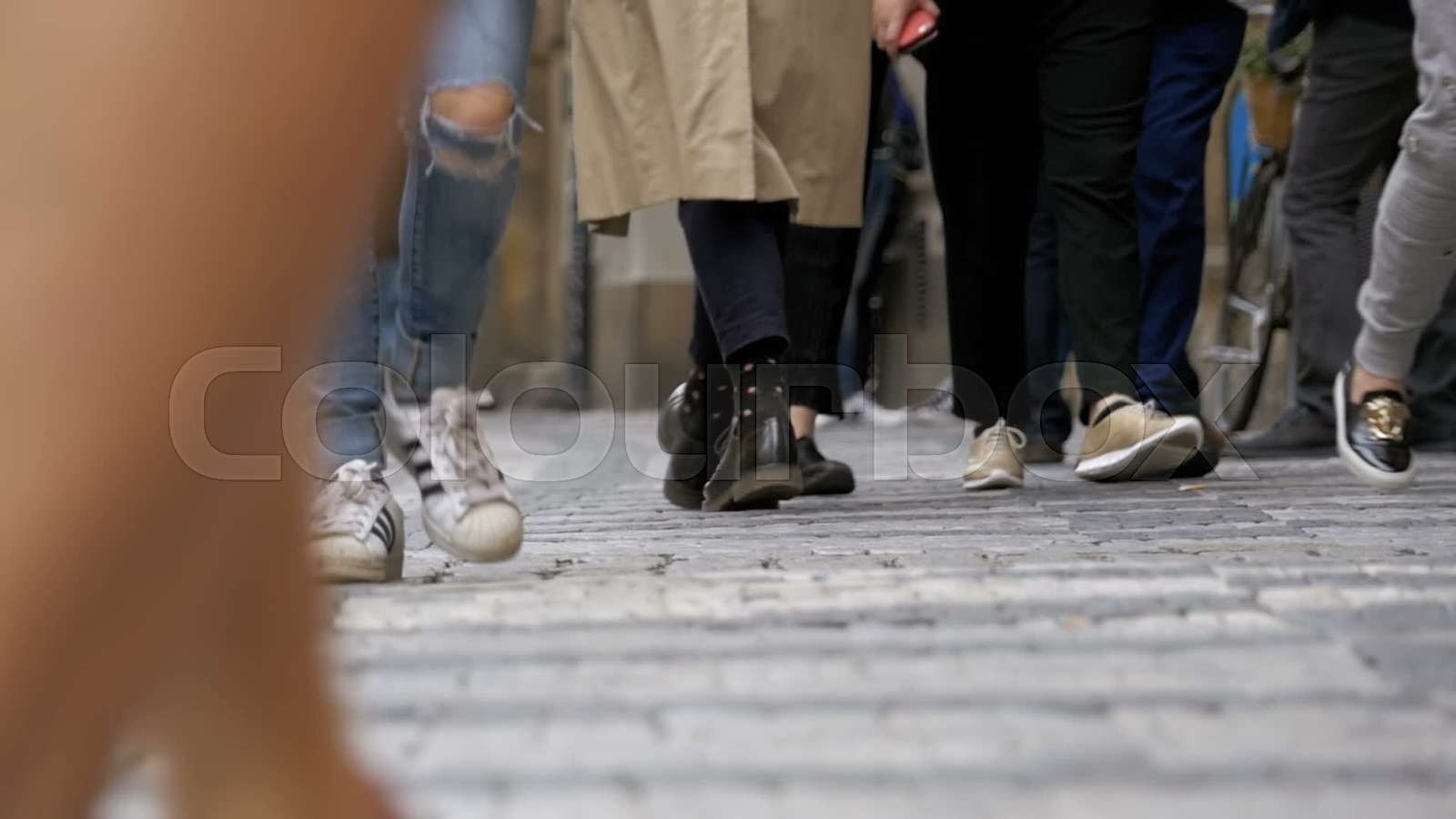 Legs of Crowd People Walking on the Street in Slow Motion | Stock video ...