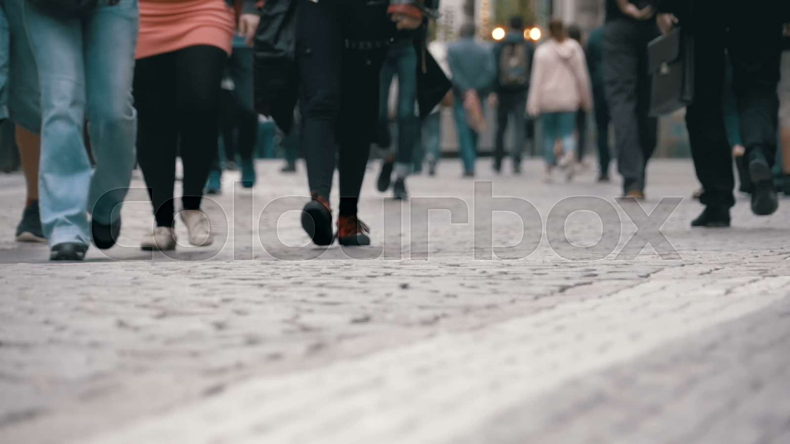 Legs of Crowd People Walking on the Street in Slow Motion | Stock video ...
