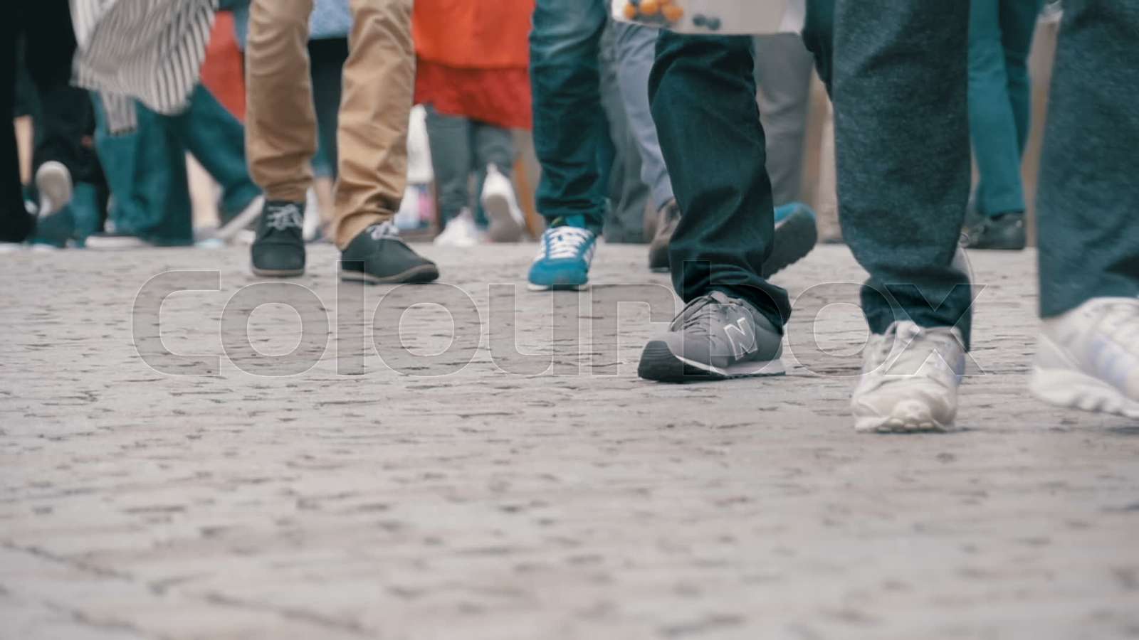 Feet of Crowd People Walking on the Street in Slow Motion | Stock video ...