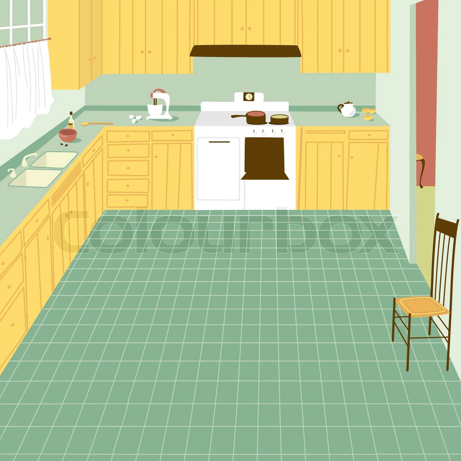 Retro Kitchen | Stock vector | Colourbox