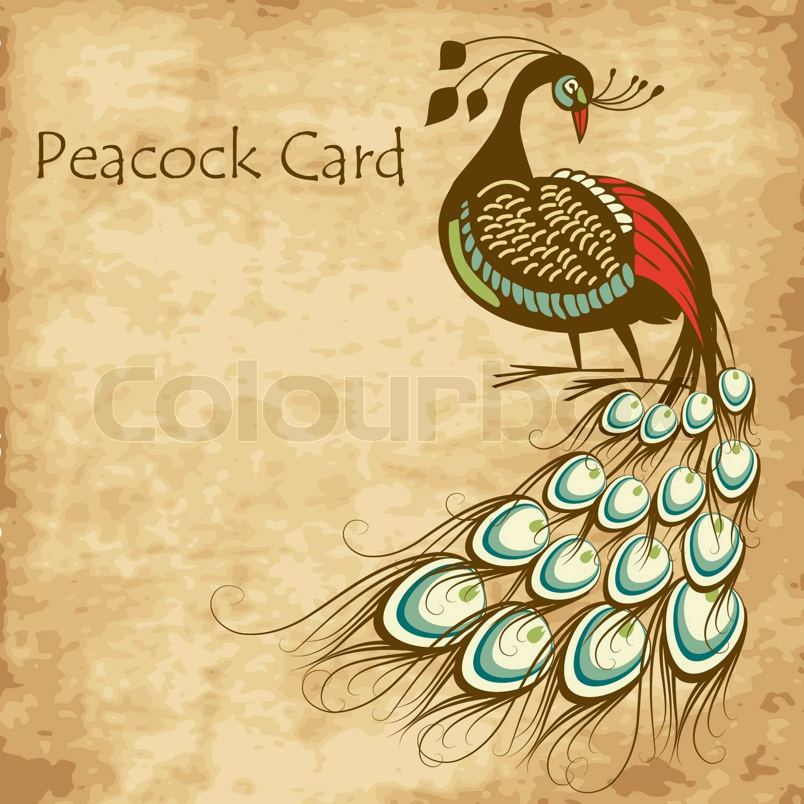 Peacock Card | Stock vector | Colourbox
