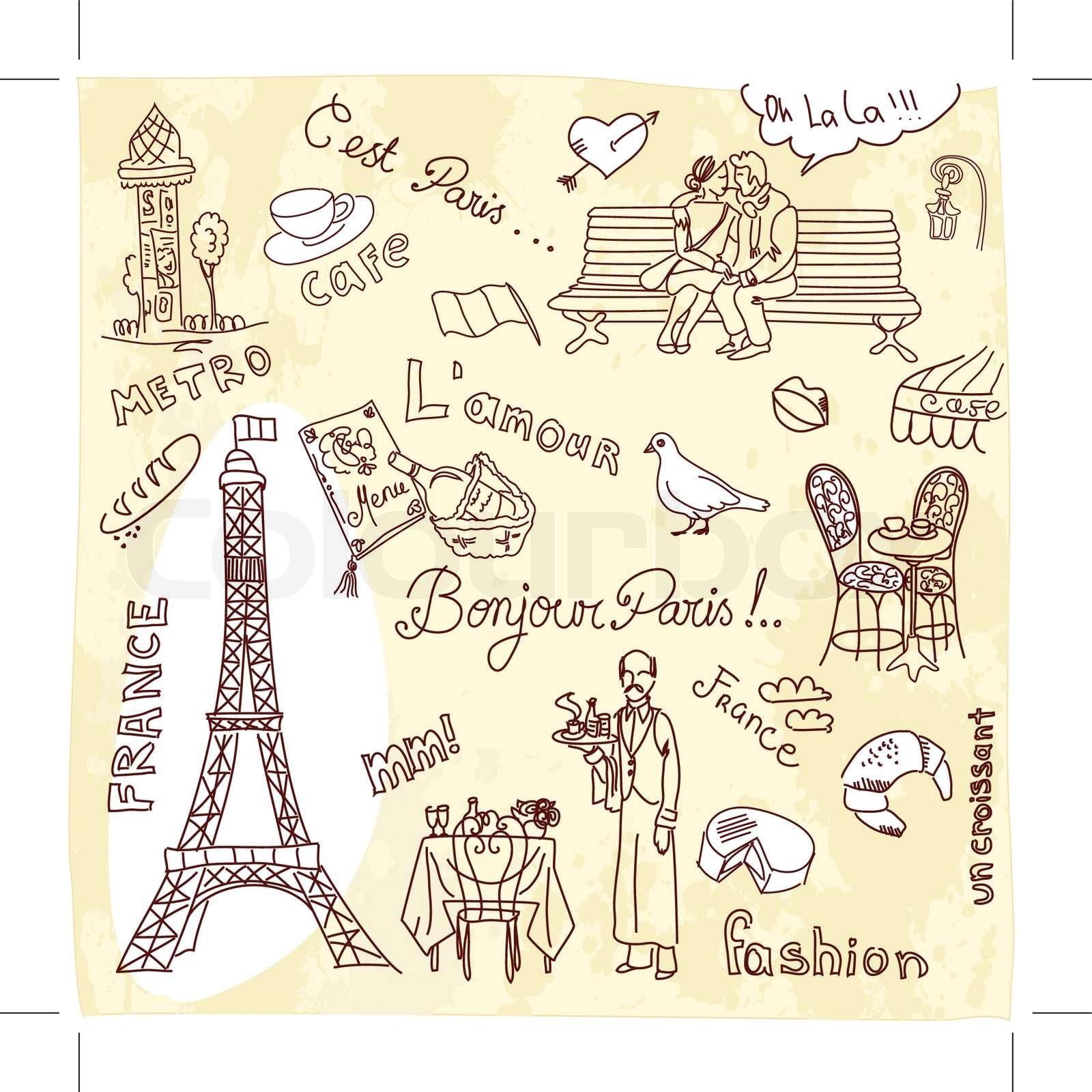 Paris doodles | Stock vector | Colourbox