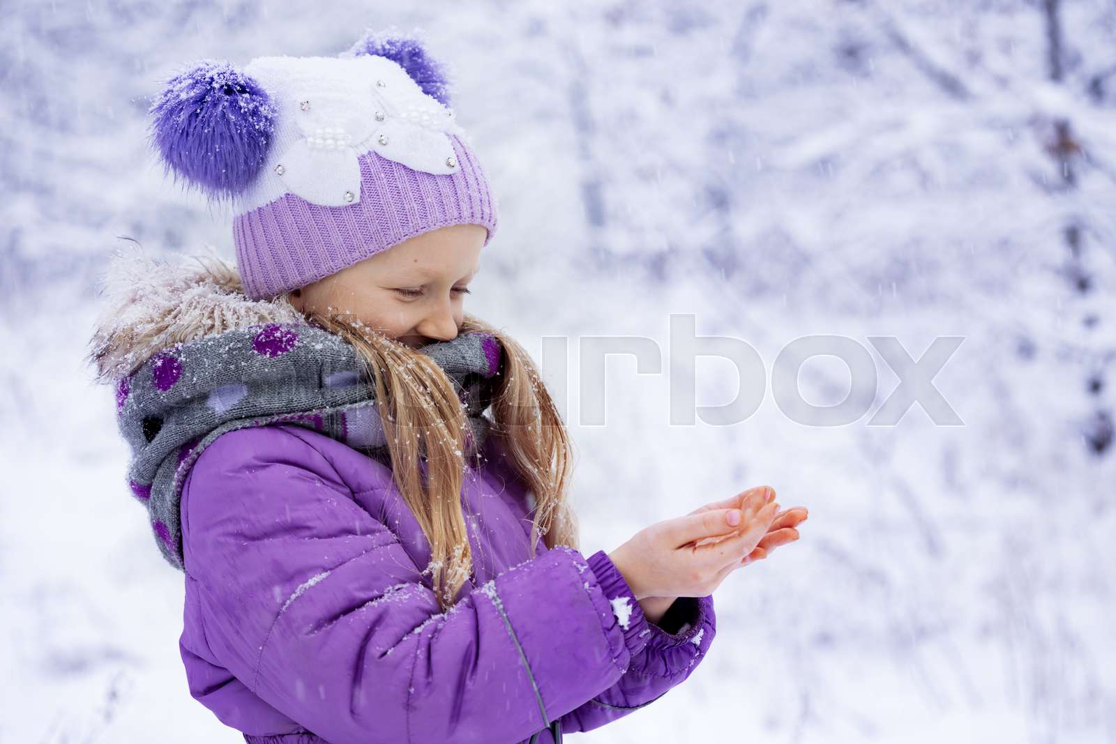 Smiling Girl Outdoors Stock Image Colourbox