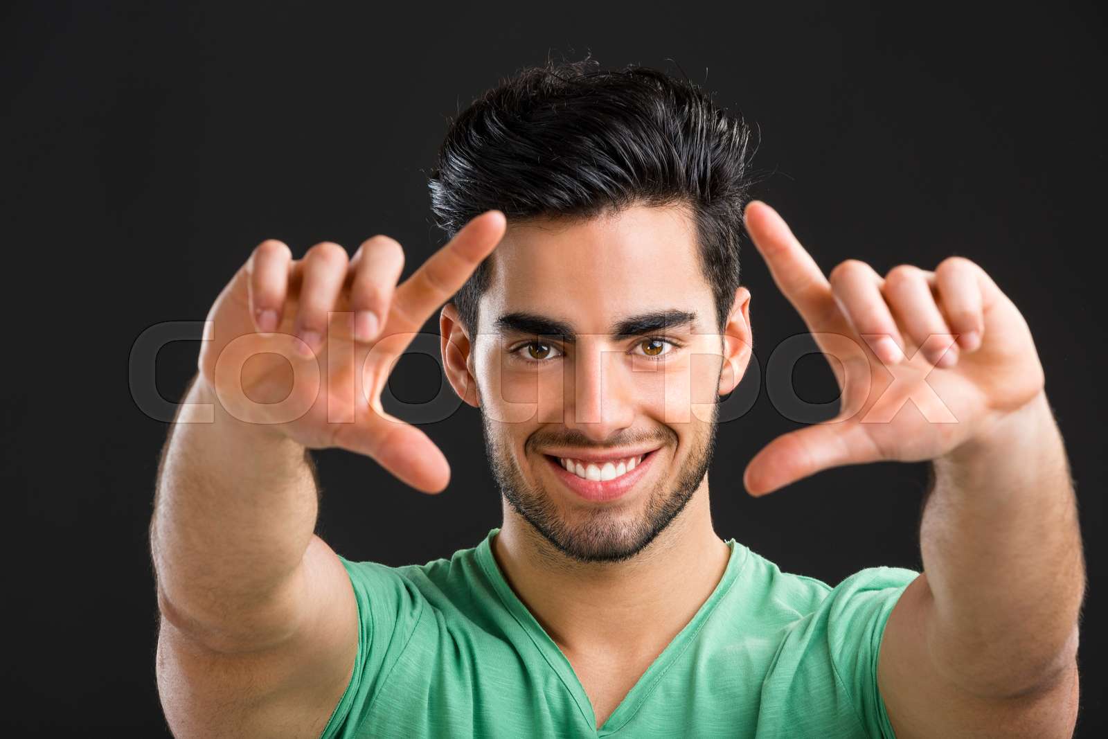Looking through hands | Stock image | Colourbox
